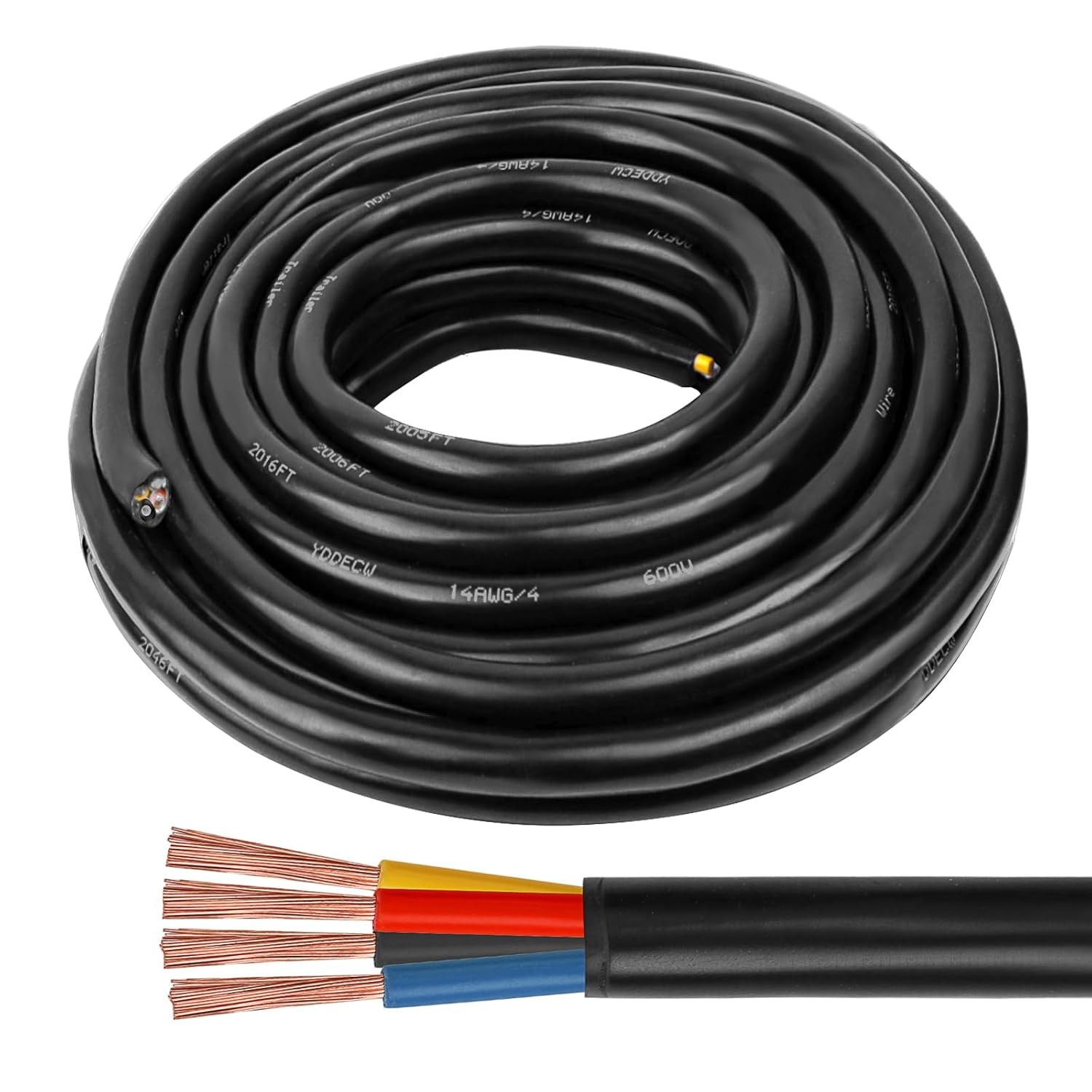 14 AWG 4 Conductor Control Cable - YDDECW 14/4 Wire for Mini Split Air ...