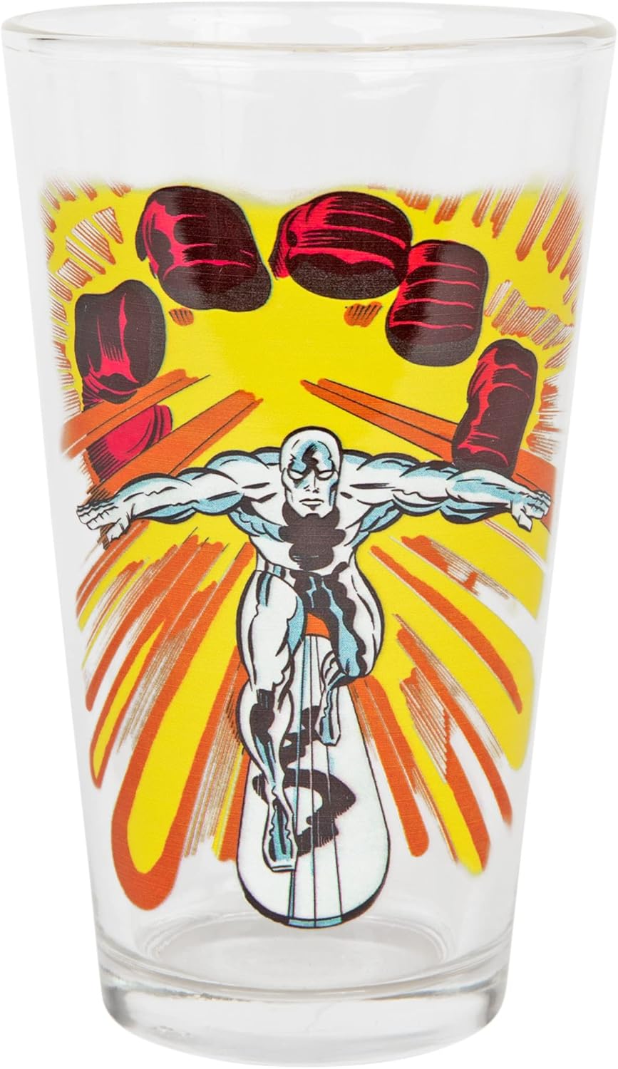 Amazon.com | Marvel Comics The Silver Surfer Character Pint Glass: Beer ...