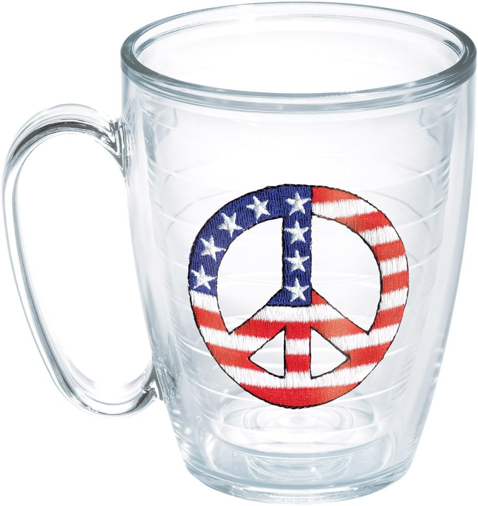 Amazon.com | Tervis Peace Sign Usa 15-Ounce Mug, Boxed: Coffee Cups & Mugs