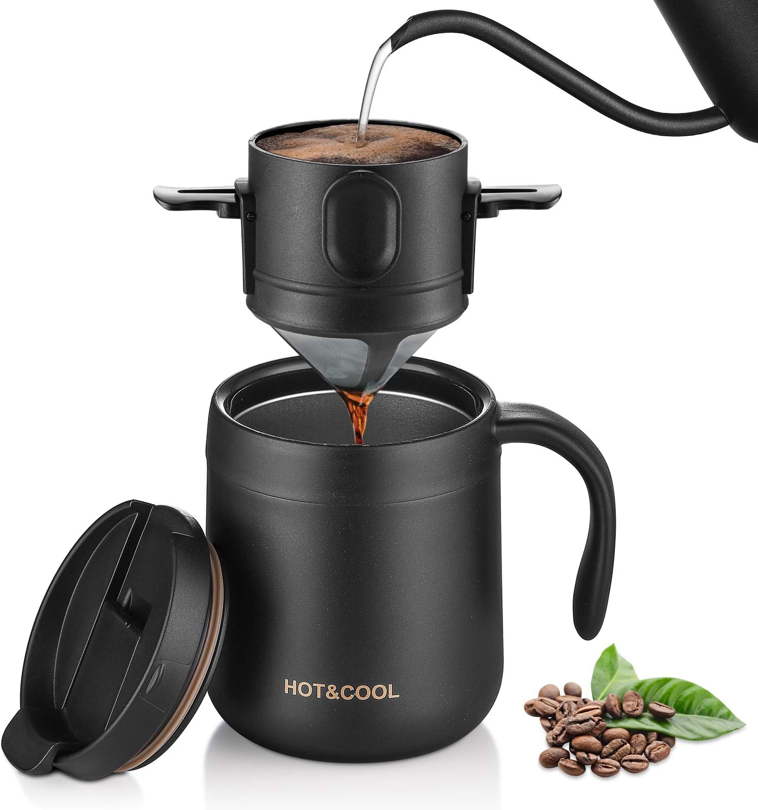 Amazon.com: Noideeer Outdoor Camping Pour Over Coffee Maker Set, 9-in-1 ...