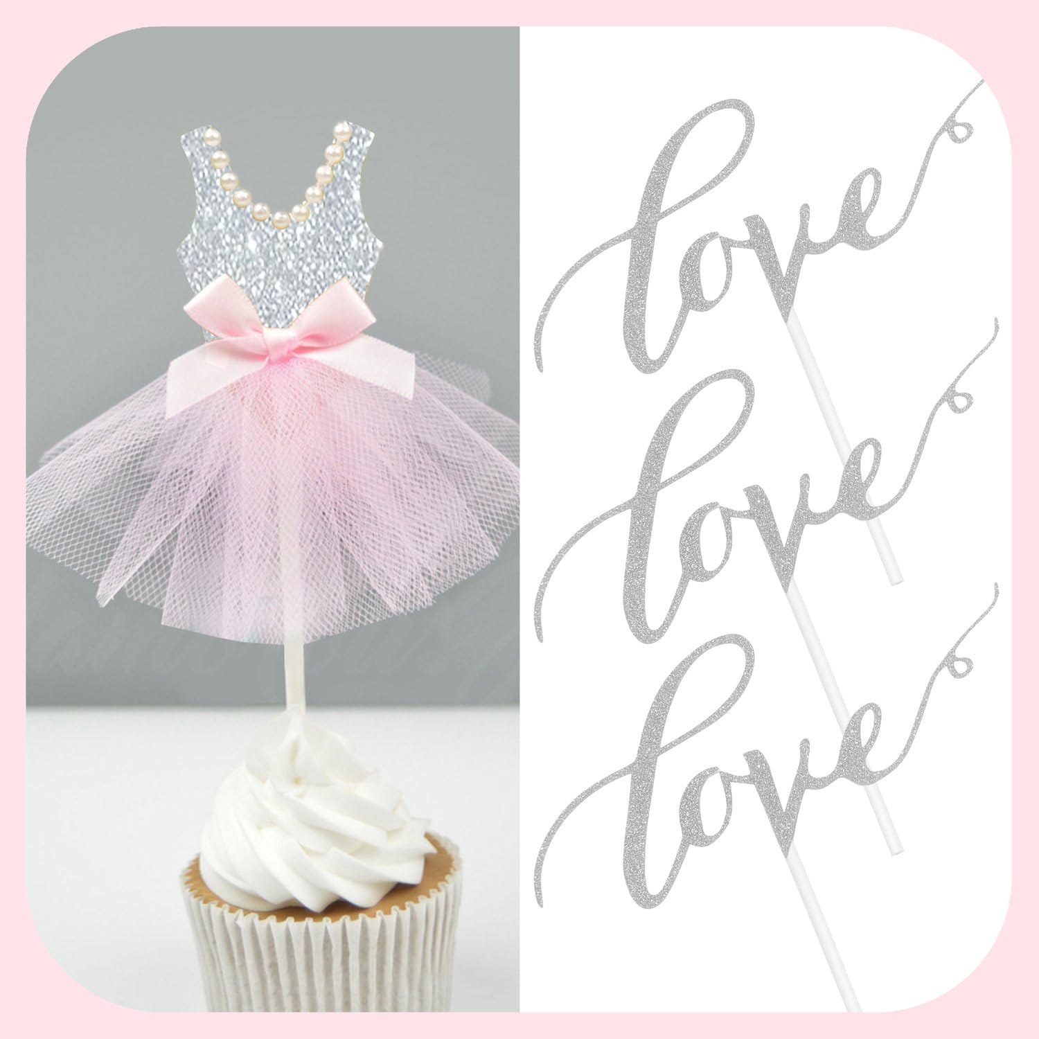 Amazon.com: Glamorous JILL Home Décor Cake Toppers Value Pack- with 10 ...
