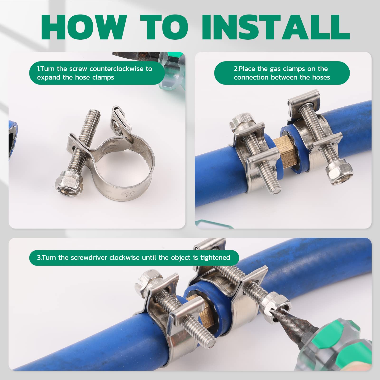 Snapklik.com : OURU Fuel Line Clamp 304 Stainless Steel,20PCS ...