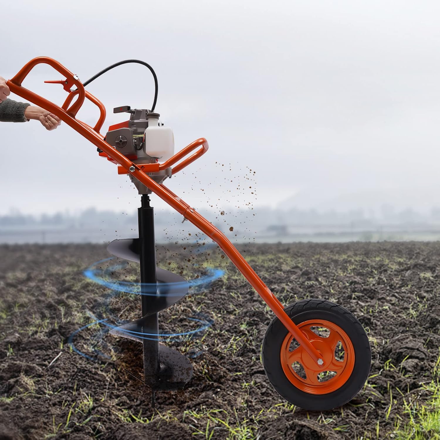 Amazon.com : LOHISHILO 63CC Hole Punch Ground Drill Pit Digger, Single ...