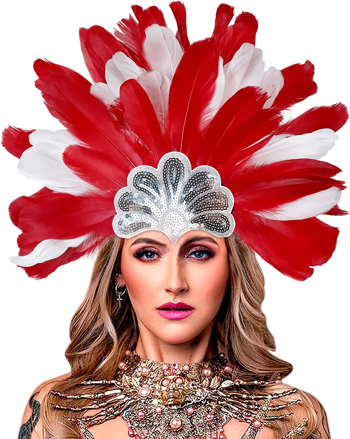 Gionforsy Carnival Headpieces for Women Show Girl Feather Headdress ...