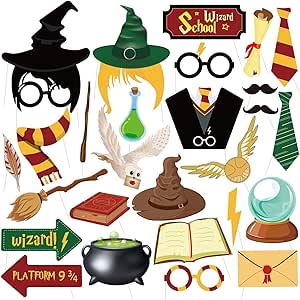Amazon.com: 27PCS Magical Wizard Party Photo Booth Props,Wizard Castle ...