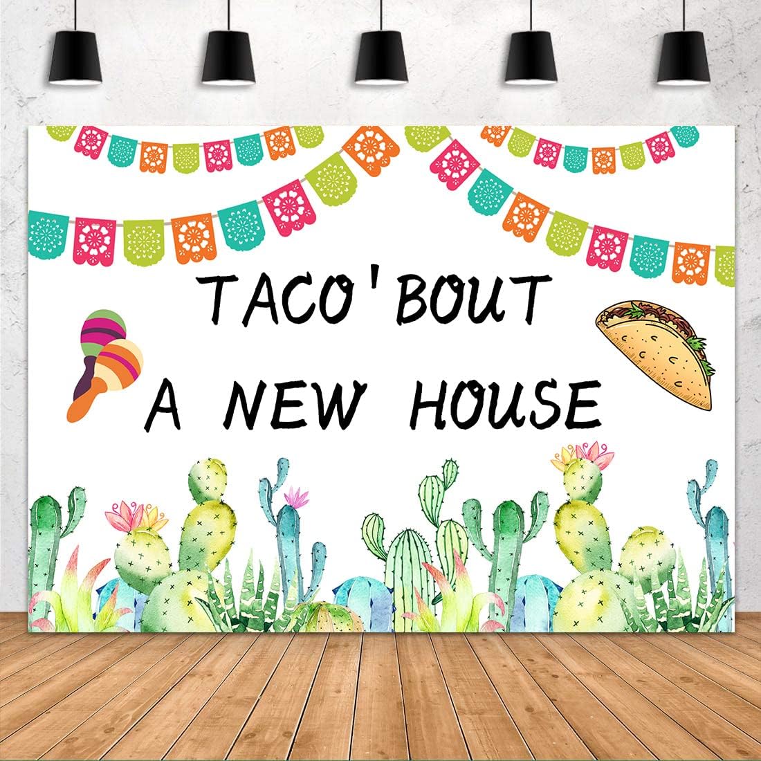 Amazon.com : FHZON Taco Bout A New House Backdrop Housewarming Home ...