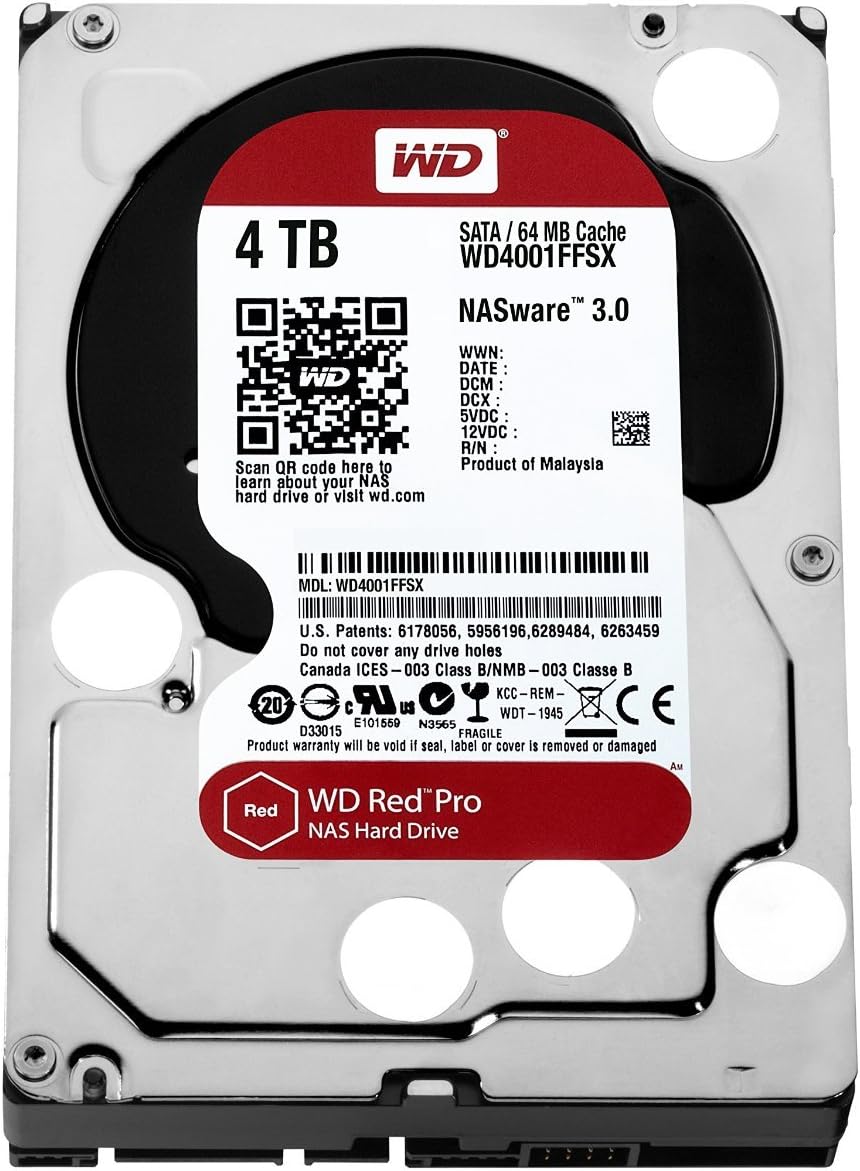 Amazon.com: WD Red Pro 4TB NAS Hard Disk Drive - 7200 RPM SATA 6 Gb/s ...