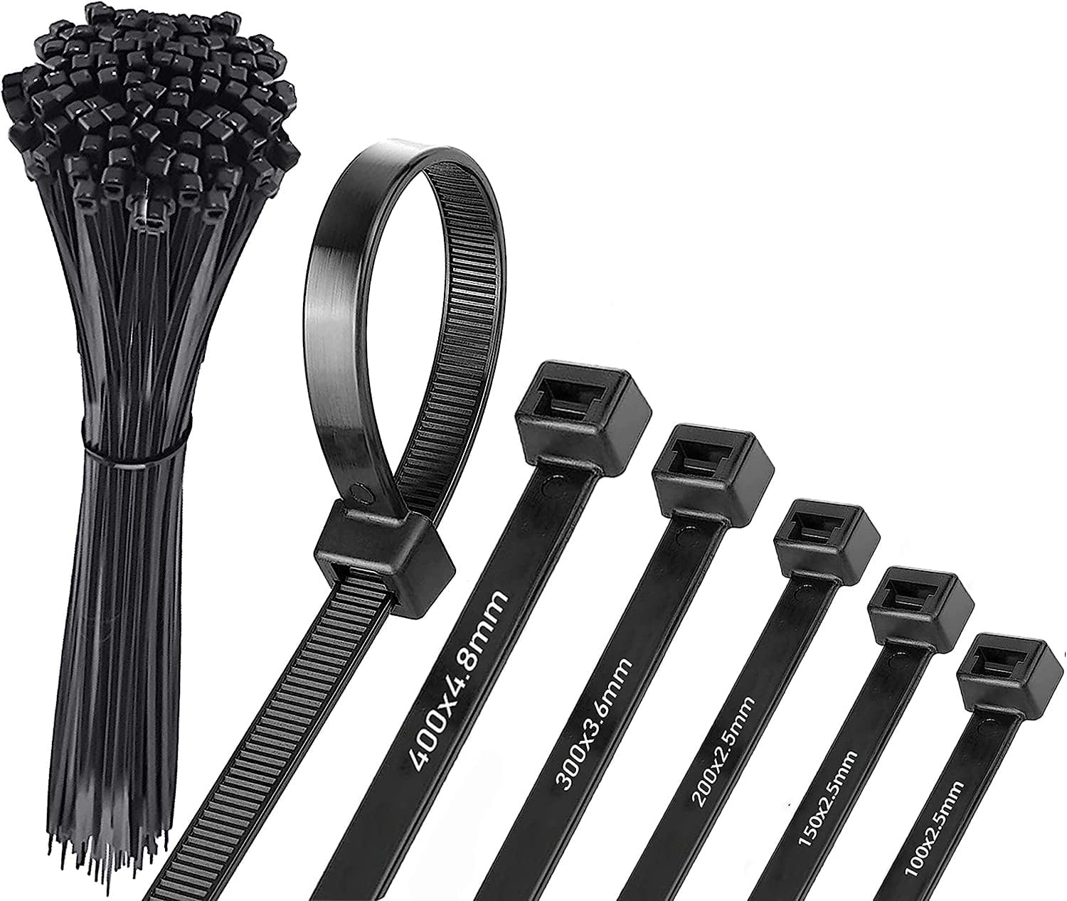 HAYATEC 500er Kabelbinder Set schwarz Kabelbinder UV Beständig lang ...