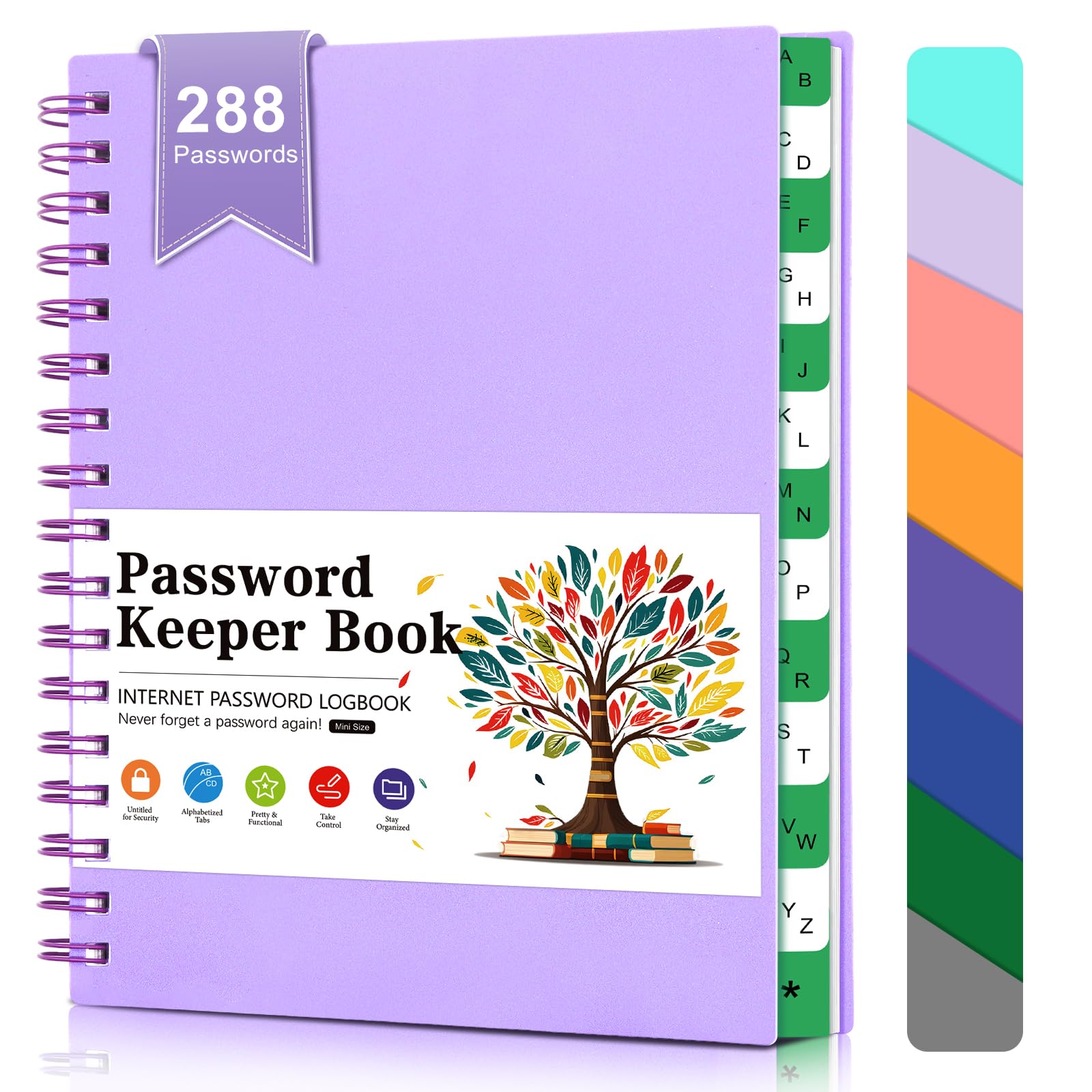 Password Book with Alphabetical Tabs Spiral Bound - Password Keeper ...