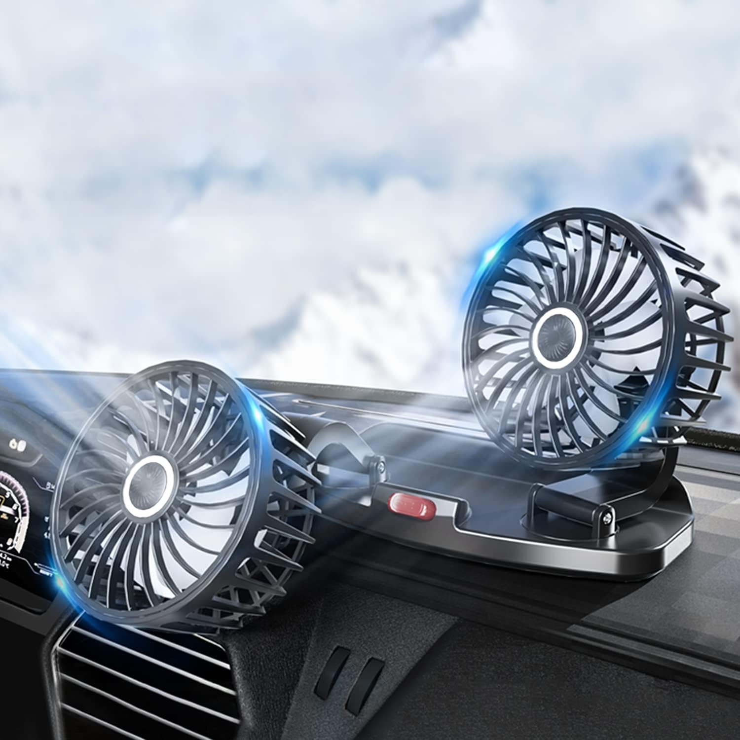 Amazon.com: kkooplay Car Fan for Car, Dual Head USB Fan for Car, 2 ...