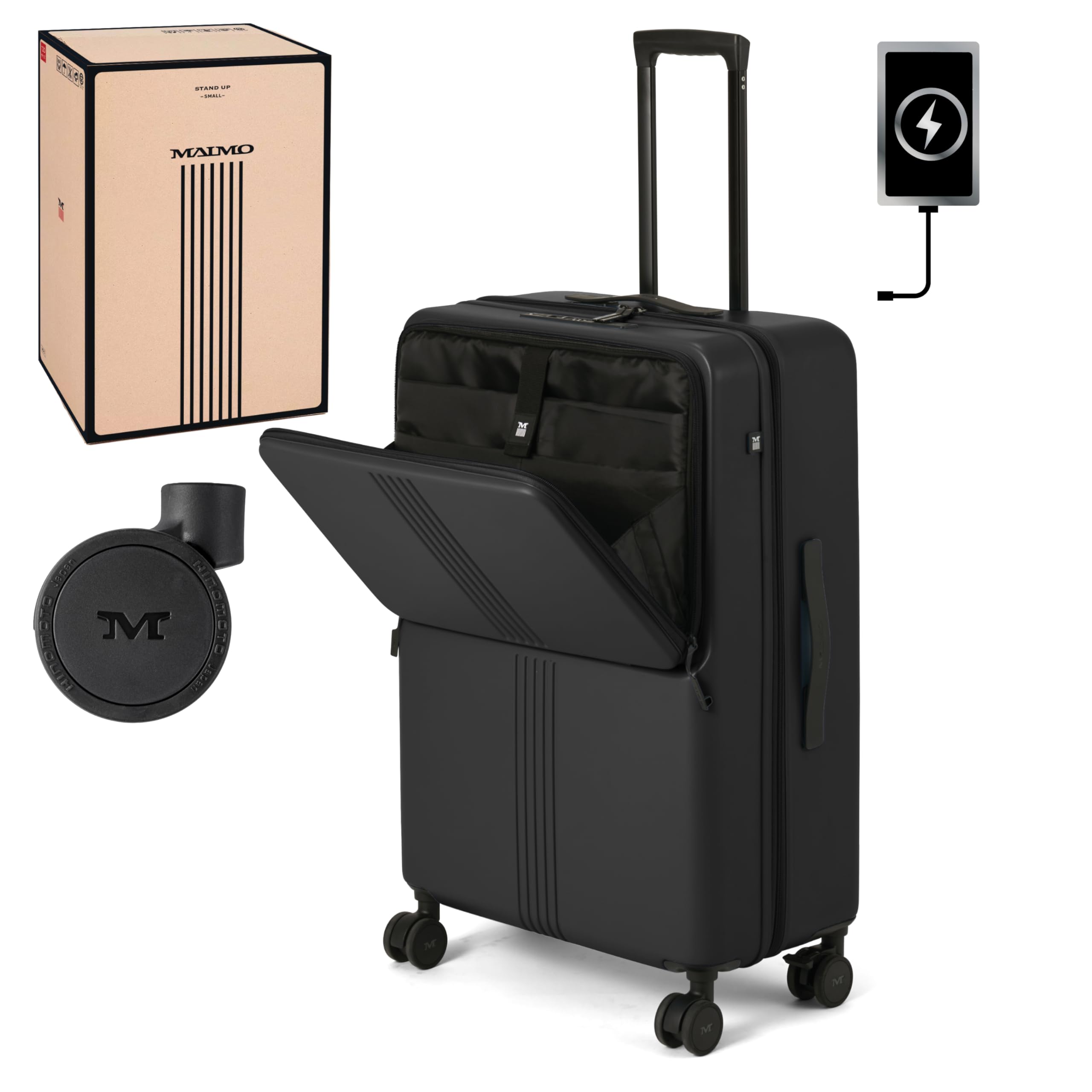 Amazon | [MAIMO] スーツケース Lサイズ 【フロントオープンで荷物がサッと取り出せる】 静音キャスター ストッパー付き HINOMOTO 日本企業 フロントオープン 前開き ...