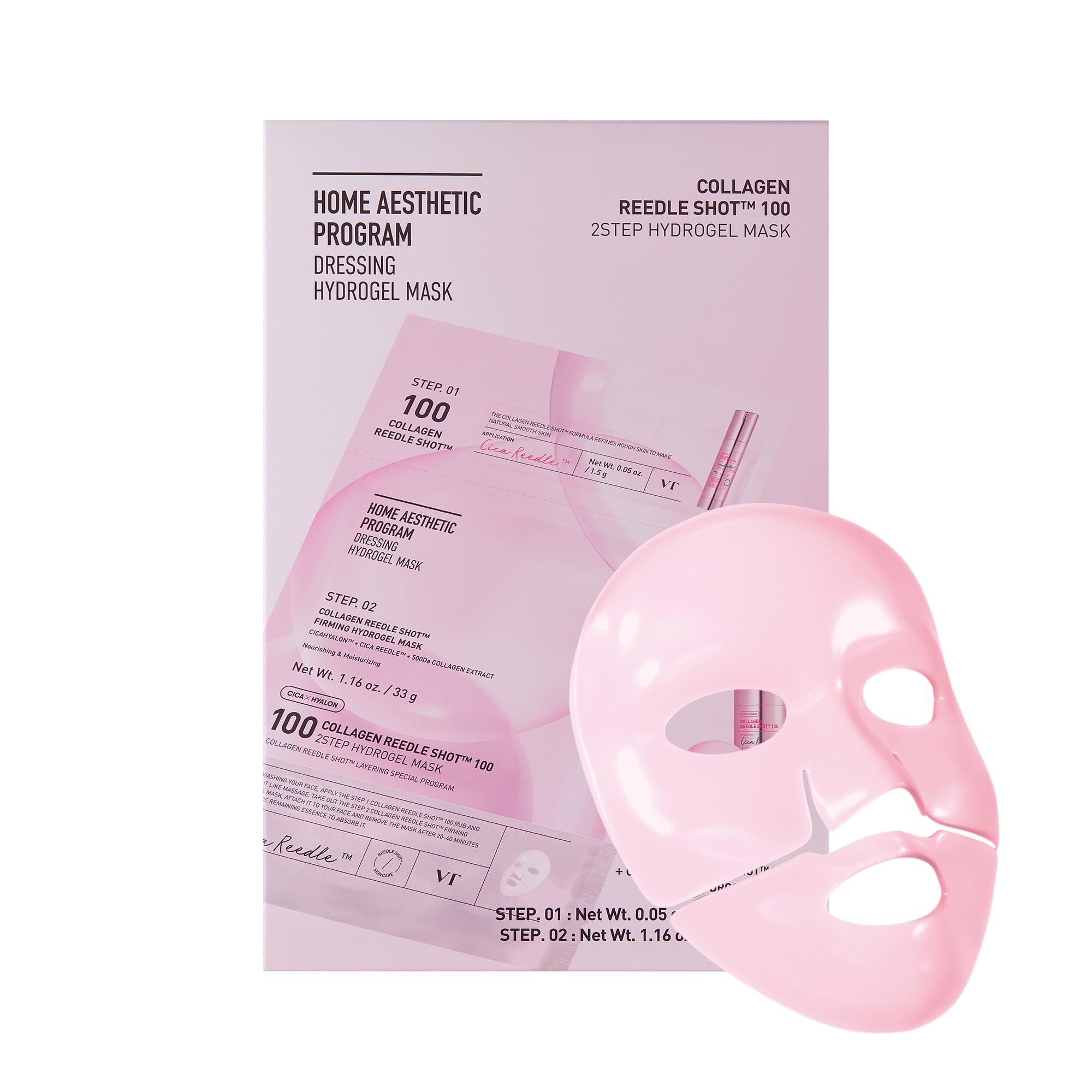 VT COSMETICS Collagen Reedle Shot 100 2-Step Hydrogel Mask(34.5gx4ea ...