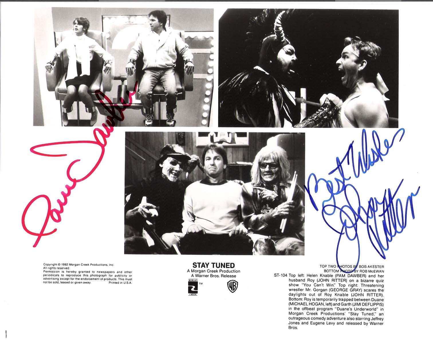 Buy STAY TUNES" Signed by JOHN RITTER as ROY KNABLE and PAM DAWBER as ...