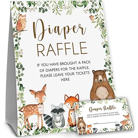 Amazon.com : Big Dot of Happiness Woodland Creatures - Diaper Shaped ...