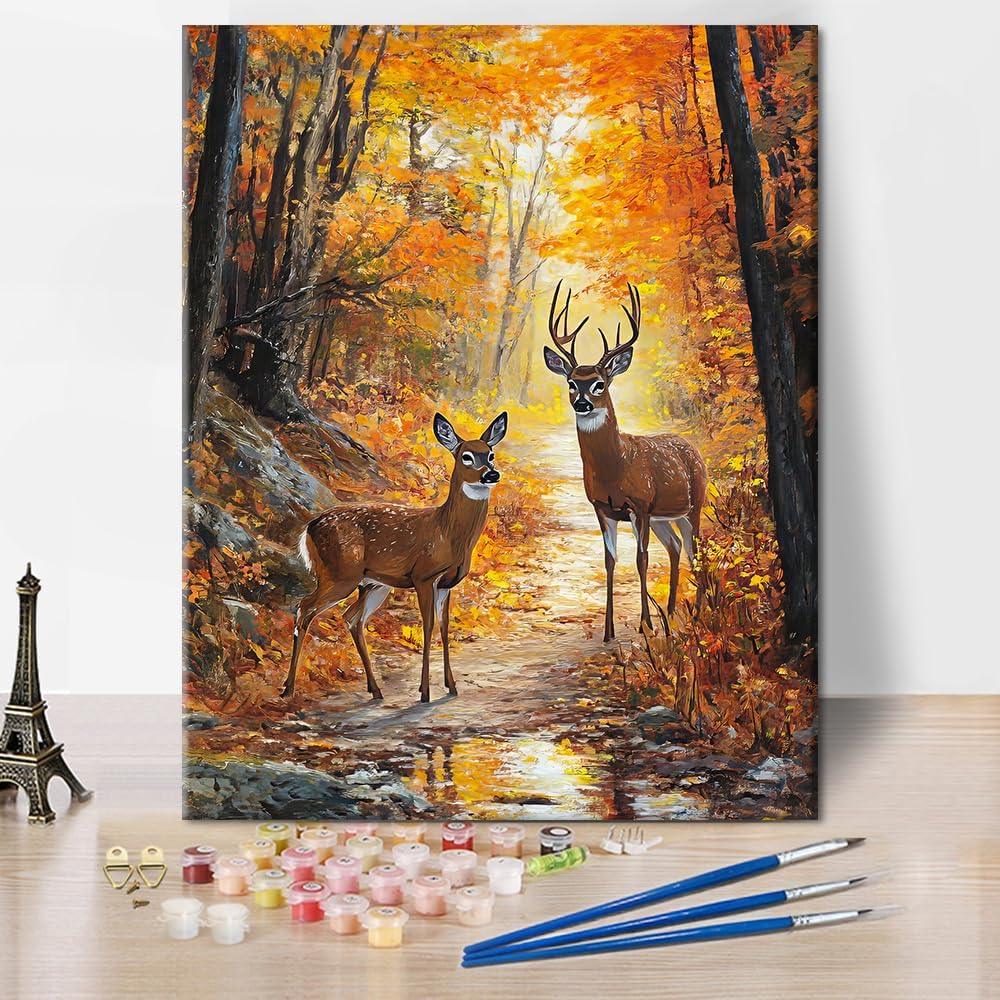 Amazon.com: TUMOVO Deer Paint by Numbers for Adults, DIY Animals in The ...
