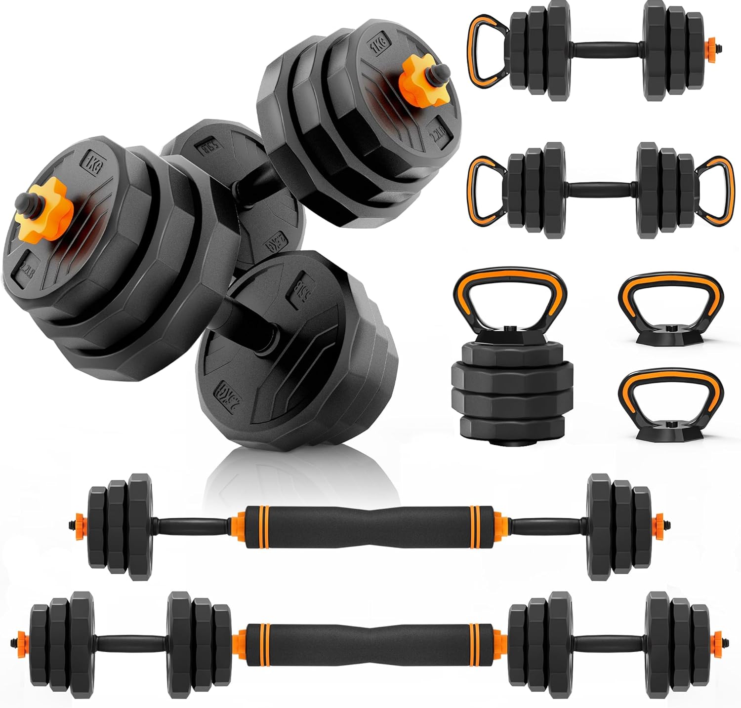 Amazon.com : Adjustable Dumbbell Set – 4-in-1 Free Weights Set with ...
