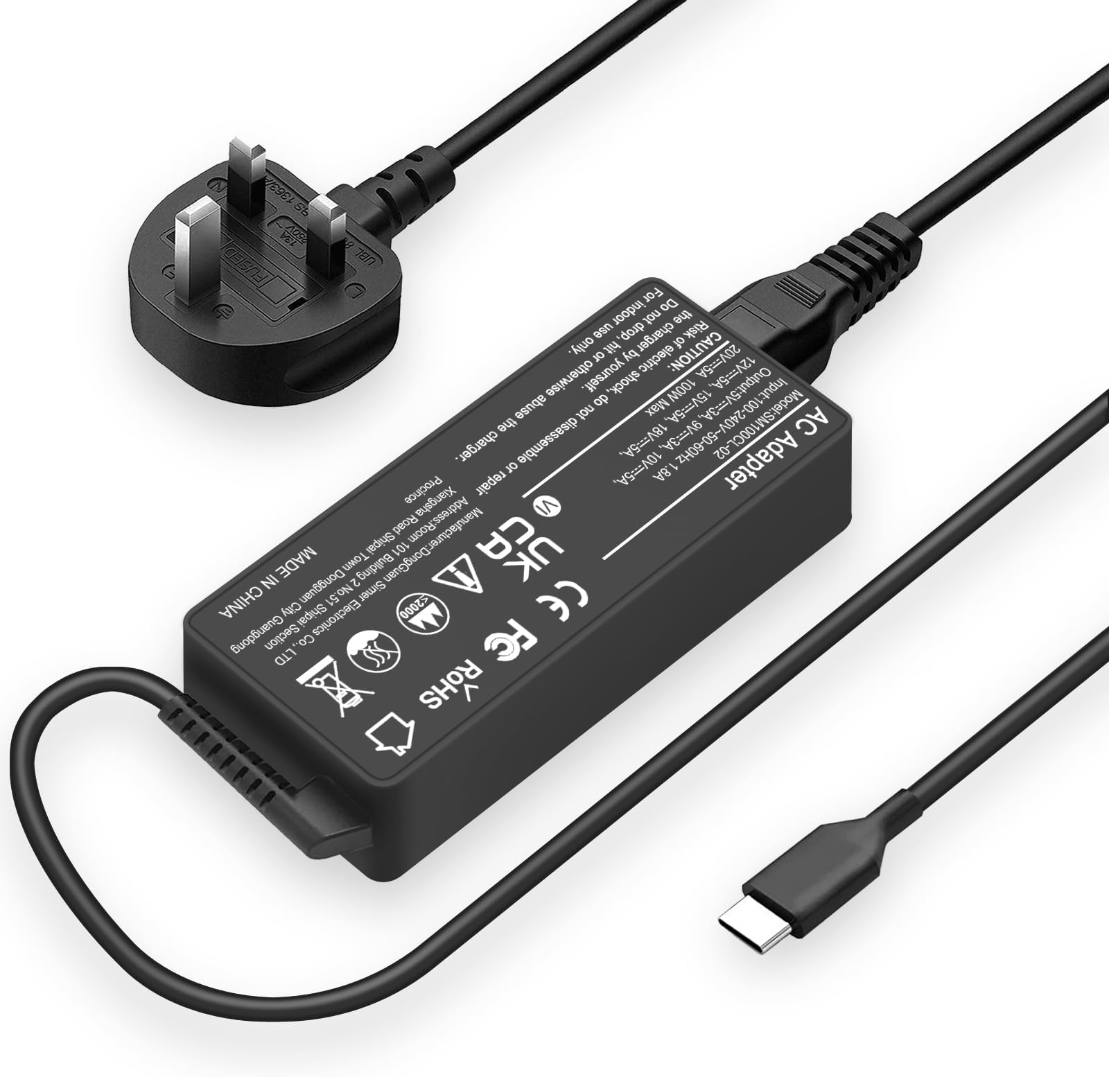 USB C Laptop Charger, 100W Fast Charger compatible with Macbook Pro 16 ...