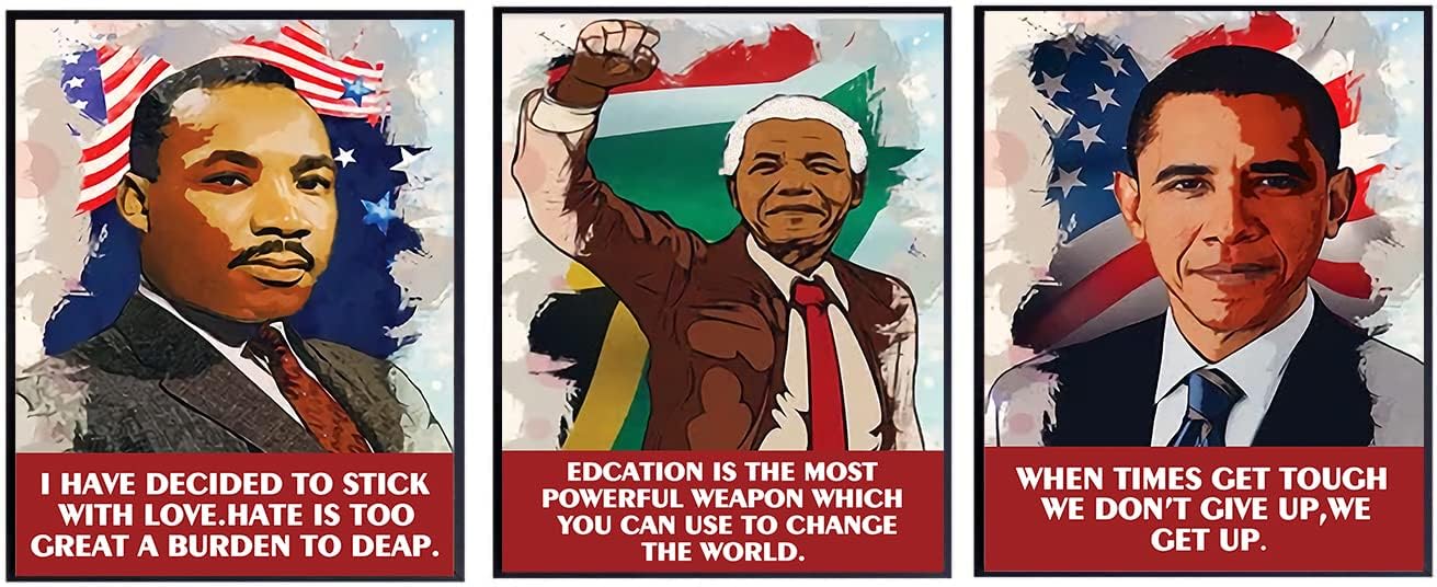 Amazon.com: Black History Inspirational Wall Art Posters,Black Leaders ...