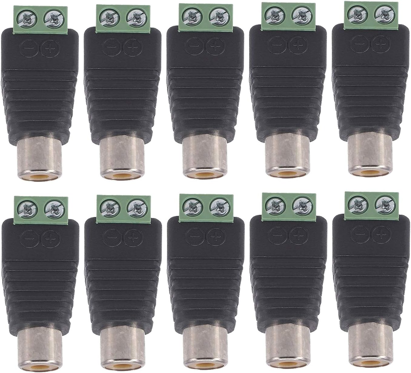10x Screw Terminal Block to RCA Phono Female Socket Adaptor for AV CCTV ...