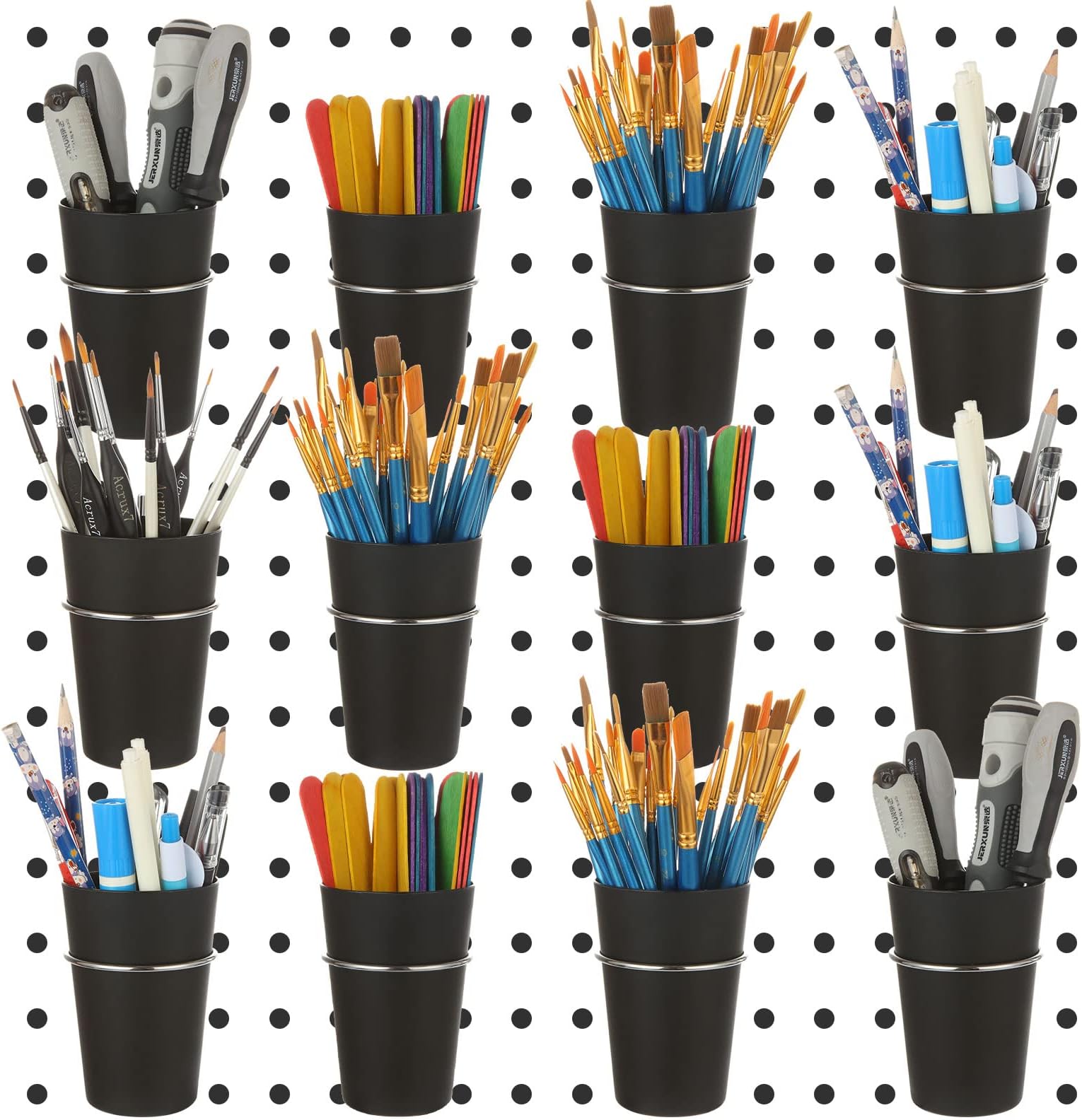 Amazon.com: QTLCOHD 12 Sets Pegboard Cups with Pegboard Hooks 1/8 Inch ...