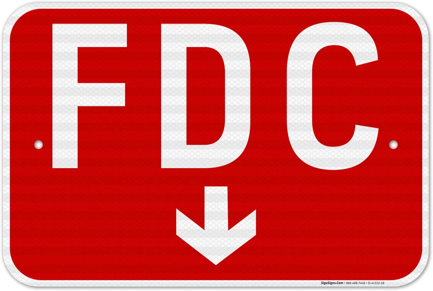 Amazon.com: Sigo Signs, FDC Sign, Fire Department Connection Sign, 6x12 ...