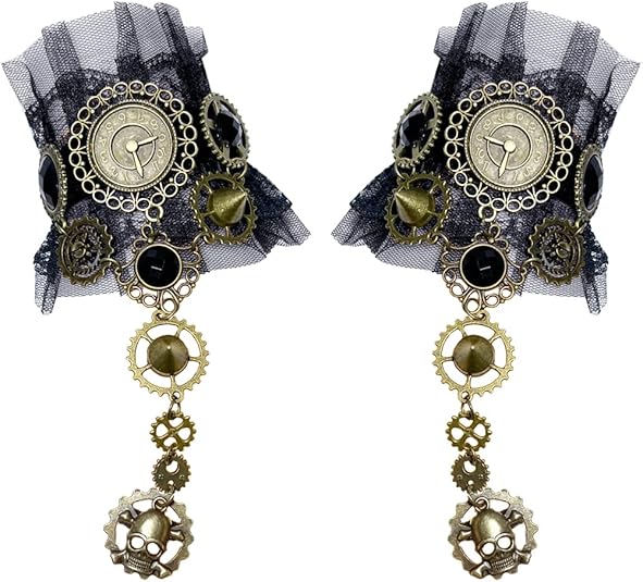 Amazon.com: Aabellay Gothic Black Lace Bracelet with Finger Ring ...