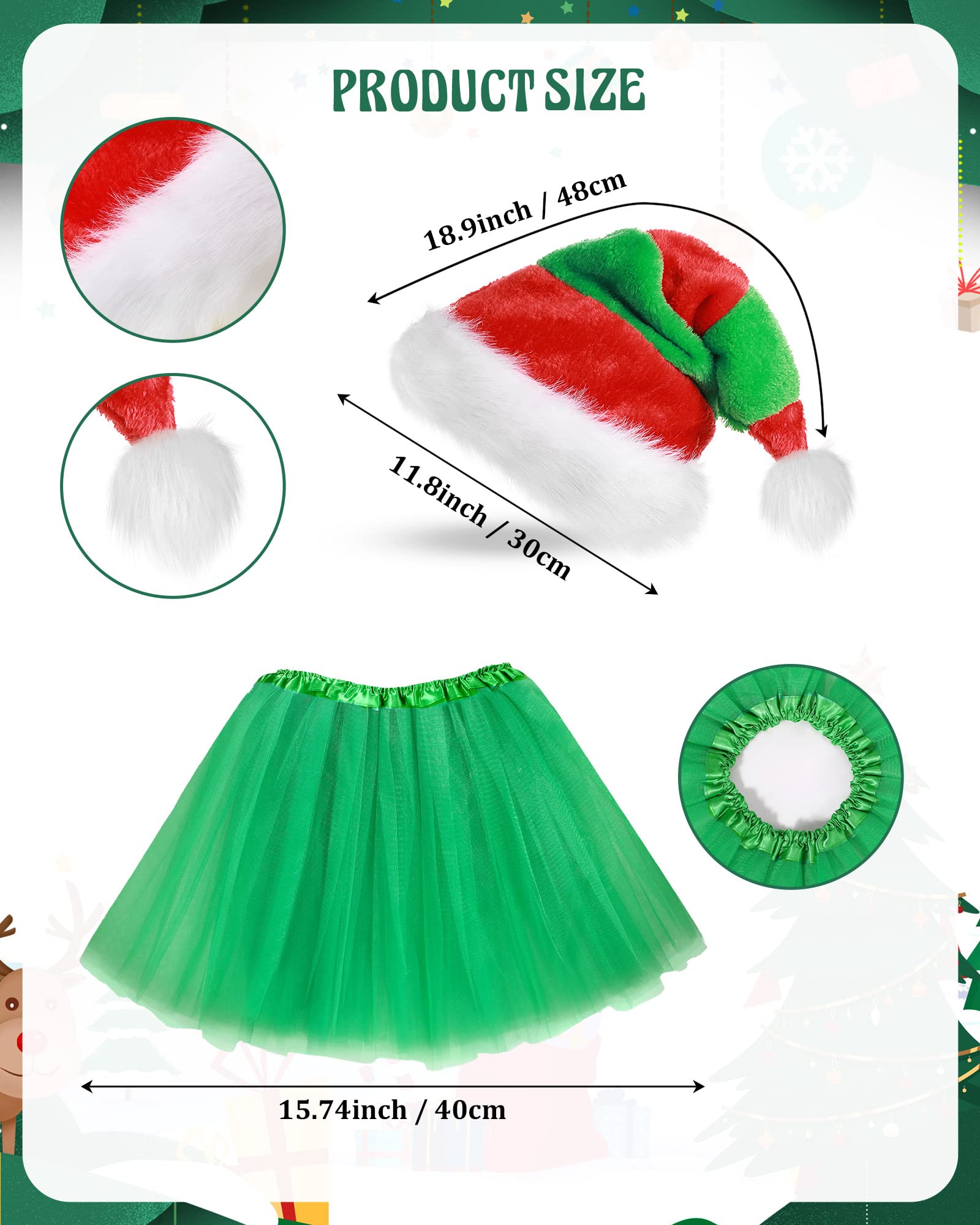 Haysandy Christmas Elf Costumes Set for Women Santa Hat Shoes Covers ...