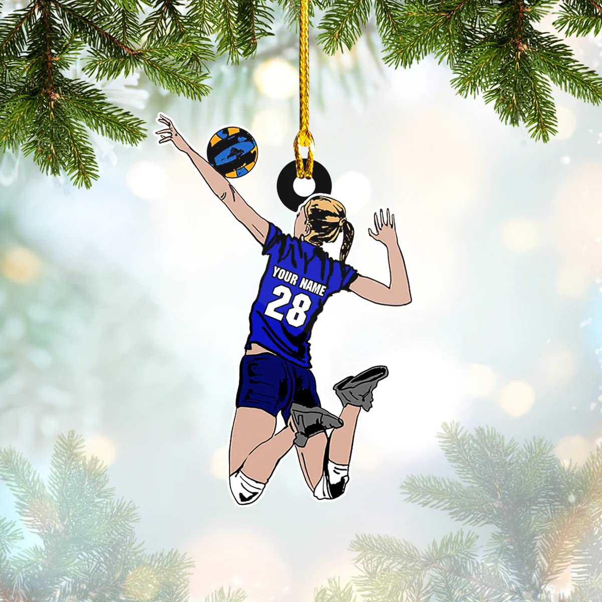 Amazon.com: Personalized Volleyball Christmas Ornament, Volleyball ...