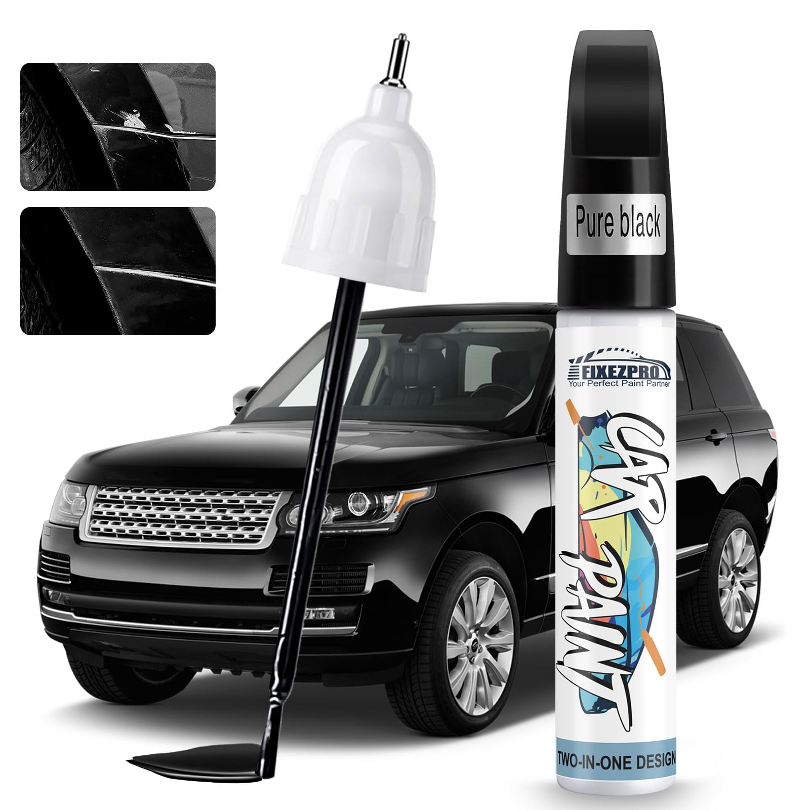 Amazon.com: FIXEZPRO Black Touch Up Paint for Cars, Car Paint Scratch ...