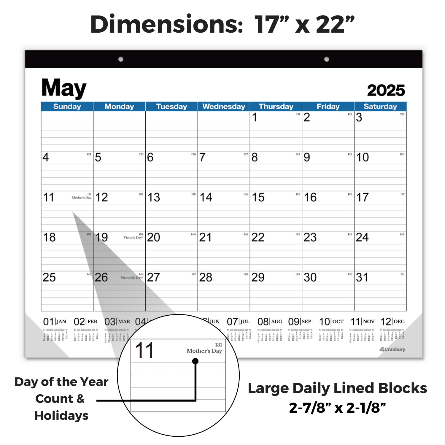 Snapklik.com : Large 22x17 Desk Calendar 2025, Use As Big Deskpad ...