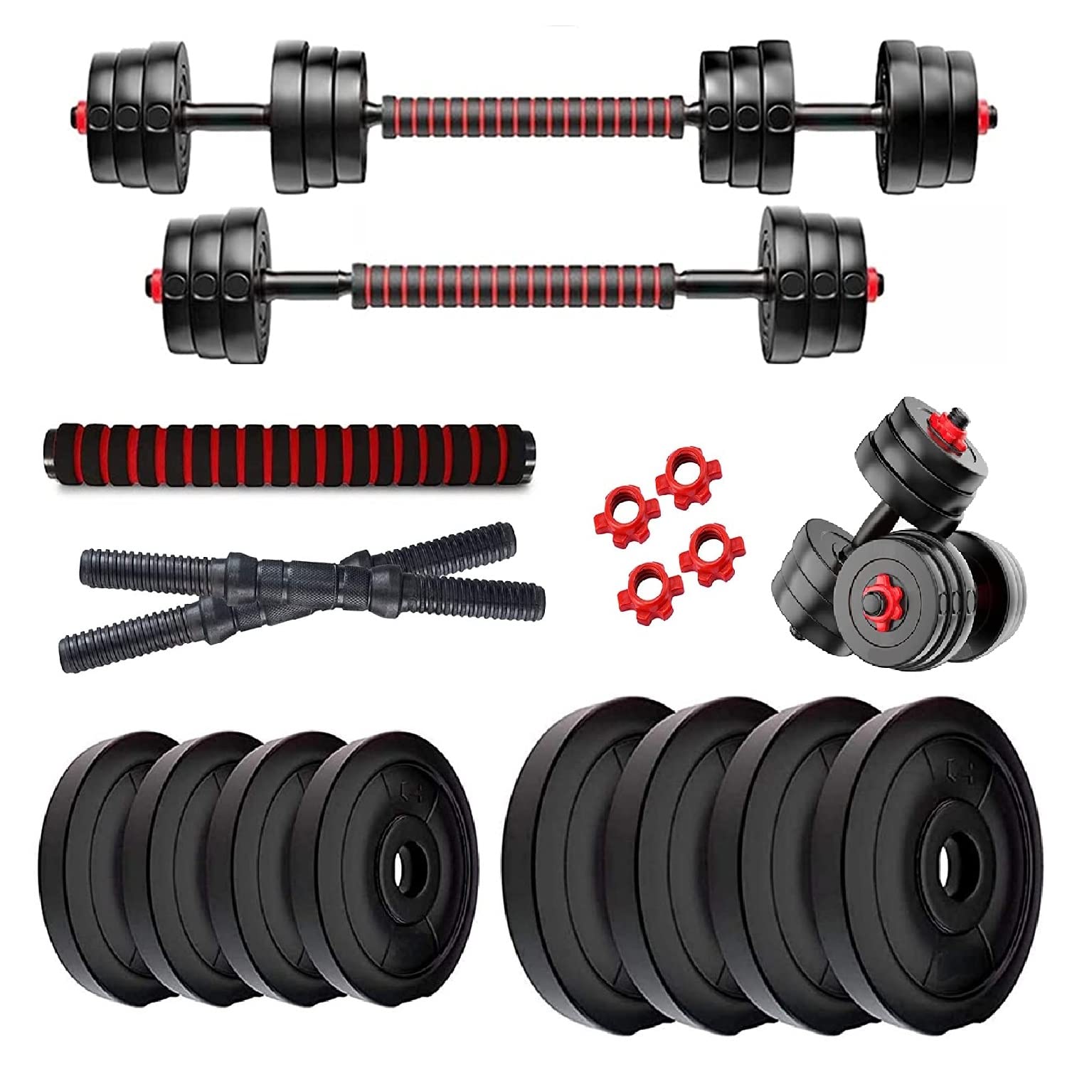 Buy Bodyfit Dumbbell Set, Home Gym Set (8kg to 40kg), Pair of ...