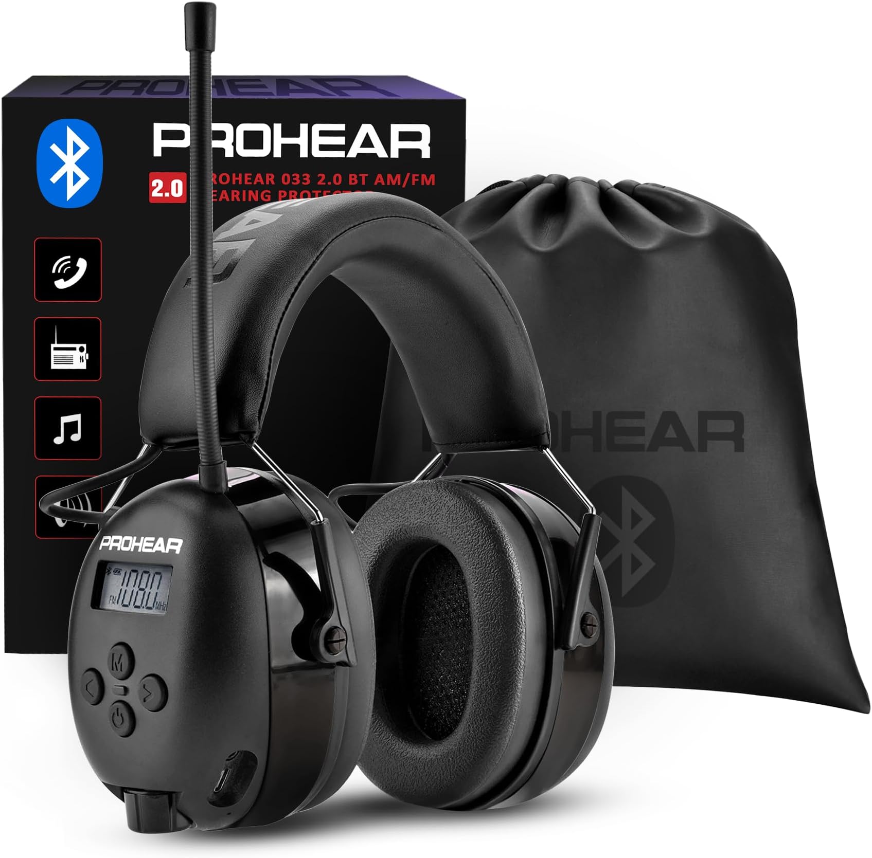 Safety Works 10121816 MP3/AM/FM Digital Radio Ear Muffs, Black ...