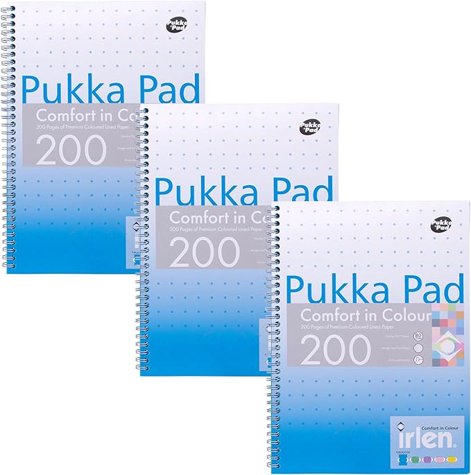 Pukka Pad, Irlen Jotta Pad A4 Notebook 3-Pack – Wire Bound Notepad 200 ...