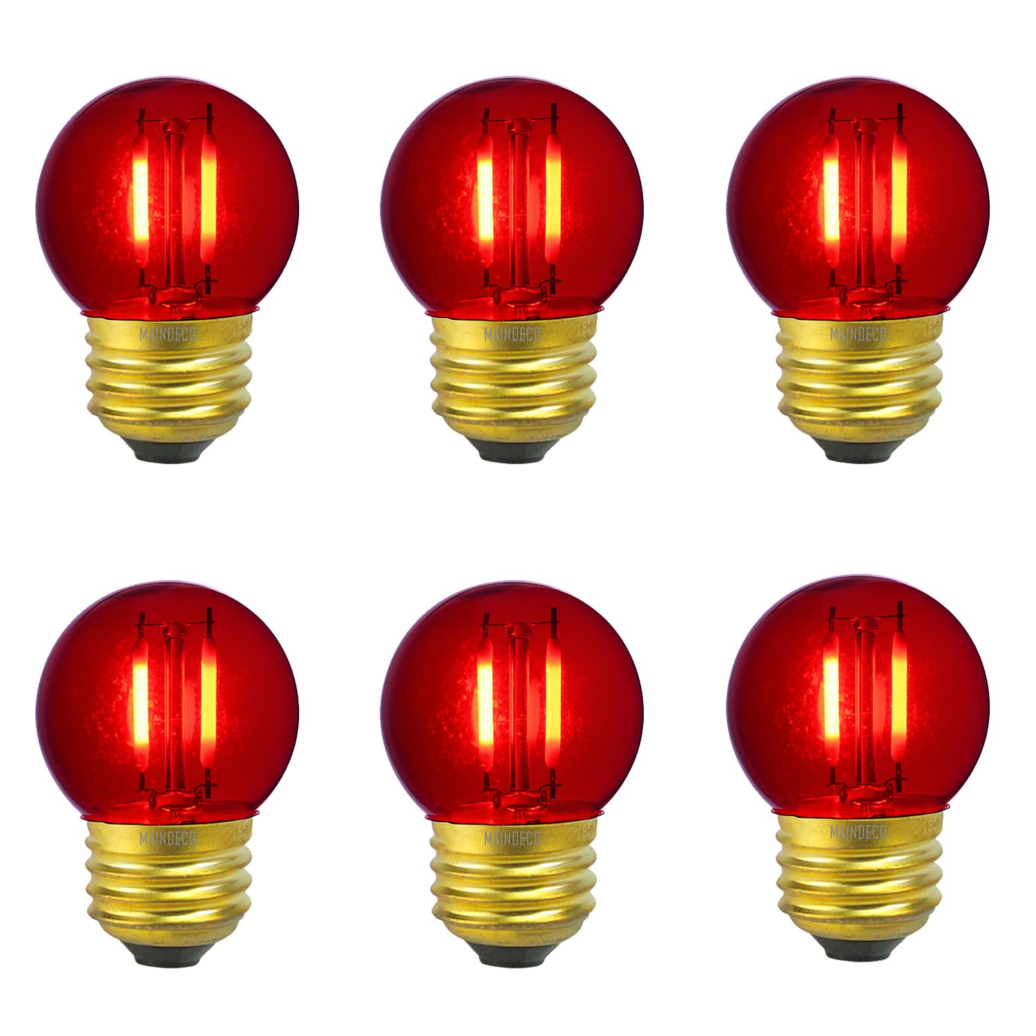 Snapklik.com : G40 Red Color Bulb,E26 Base,1W Mini Globe LED Bulb, Low ...