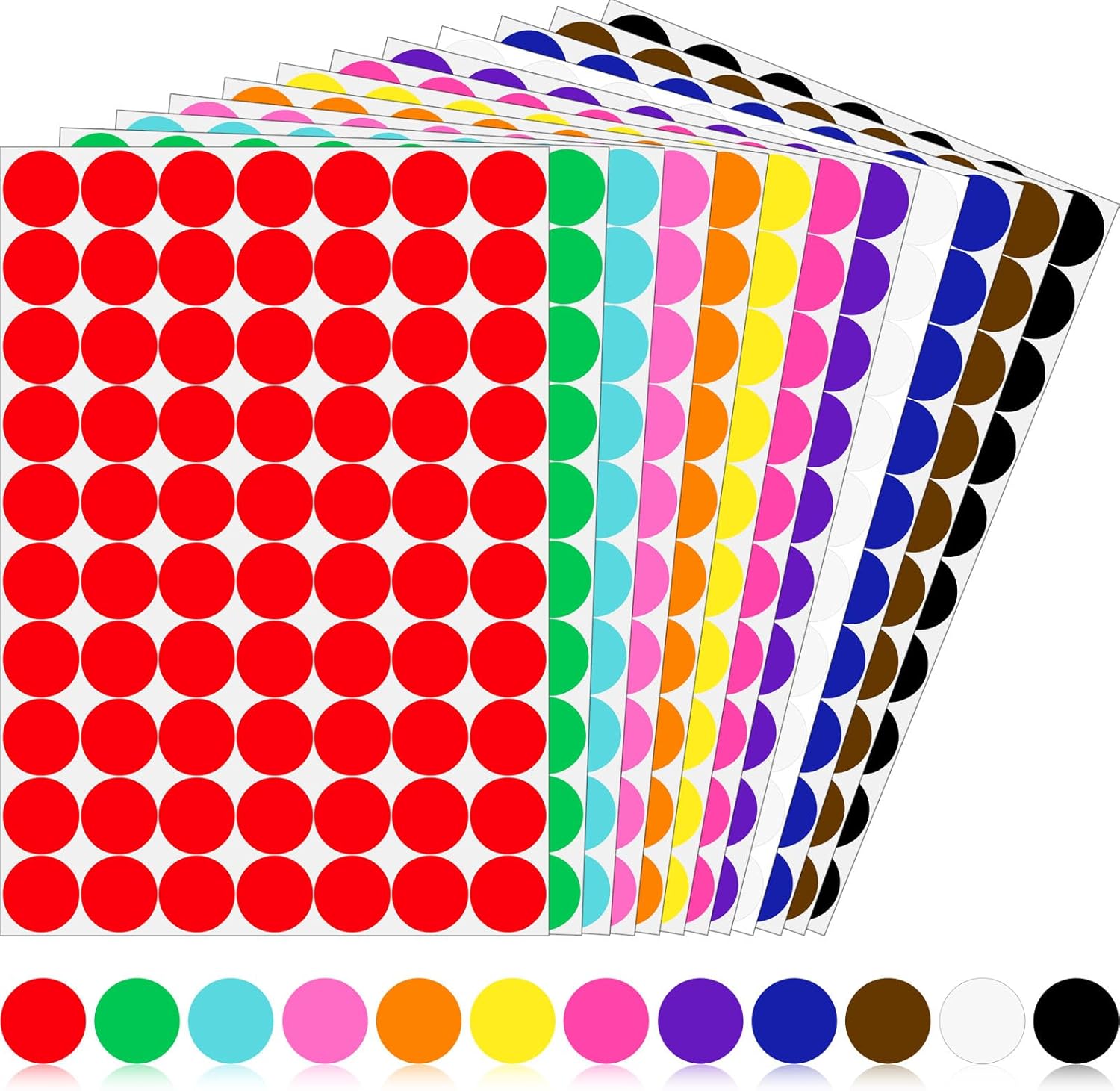 Amazon.com : Colored Dot Stickers 1 Inch, 1680 PCS Circle Stickers ...