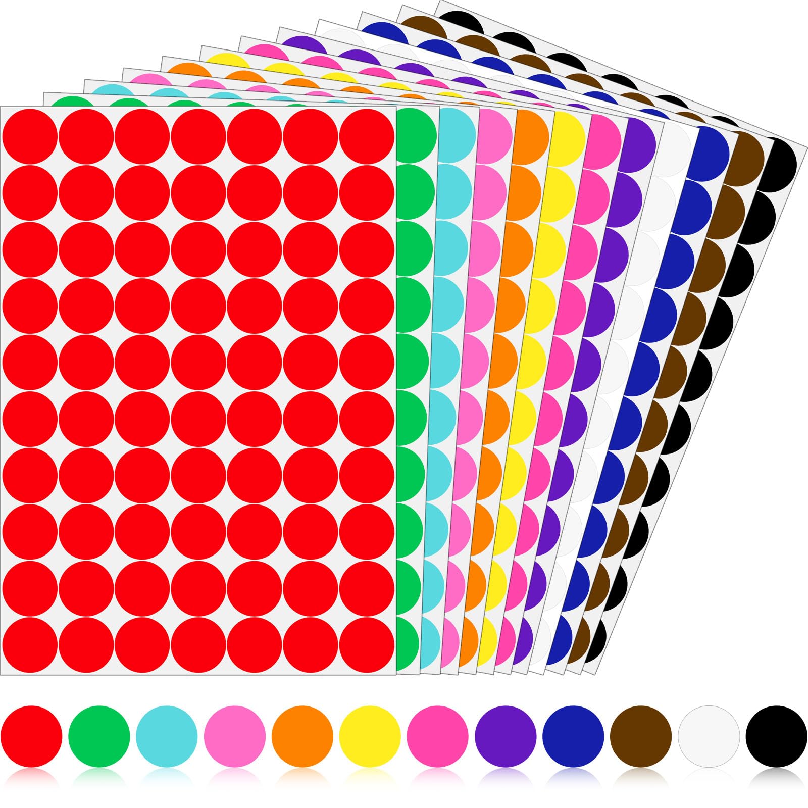 Amazon.com : Colored Dot Stickers 1 Inch, 1680 PCS Circle Stickers ...