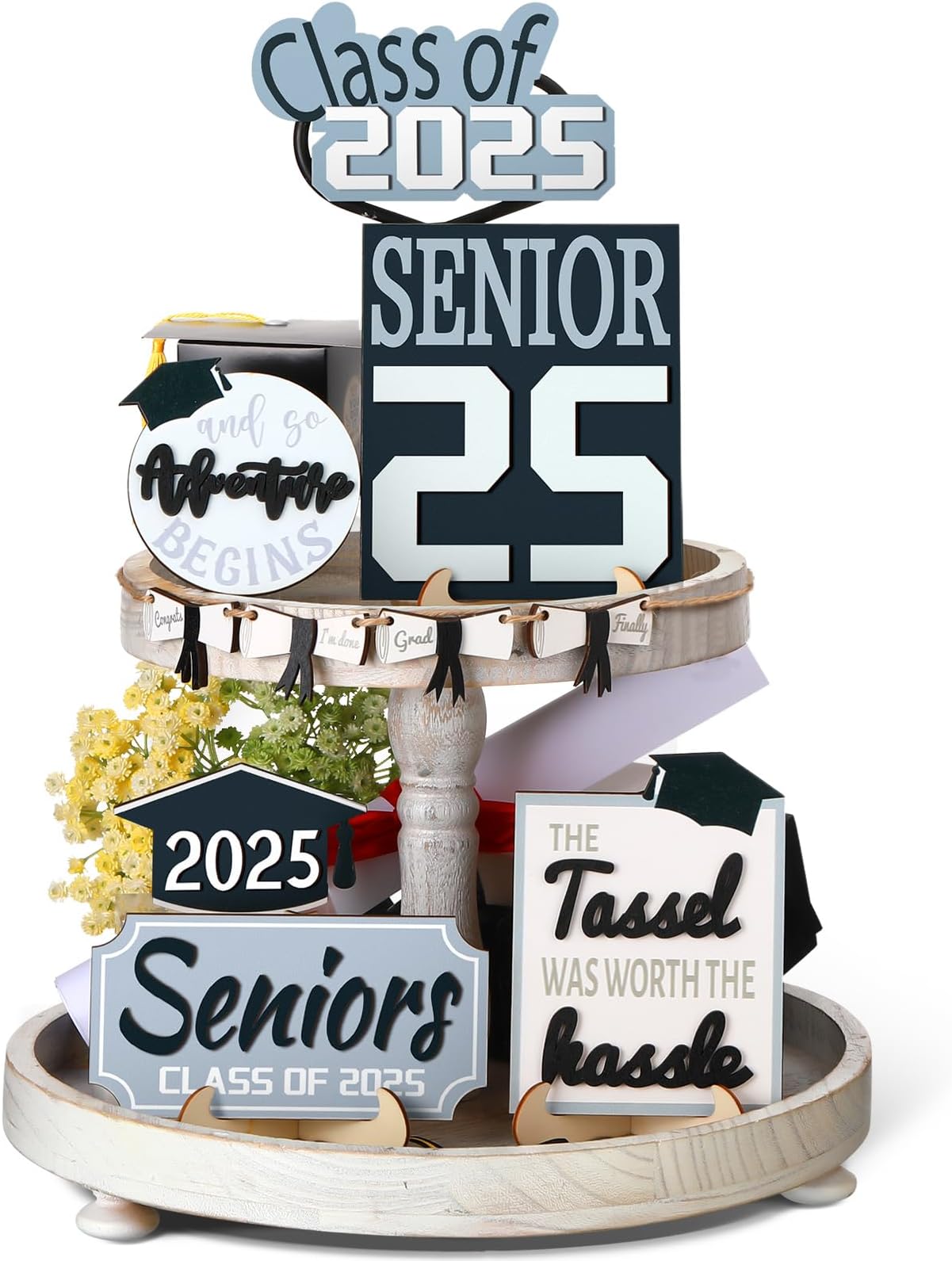 Amazon.com: Queekay 10 Pcs Class of 2025 Graduation Tiered Tray Set ...