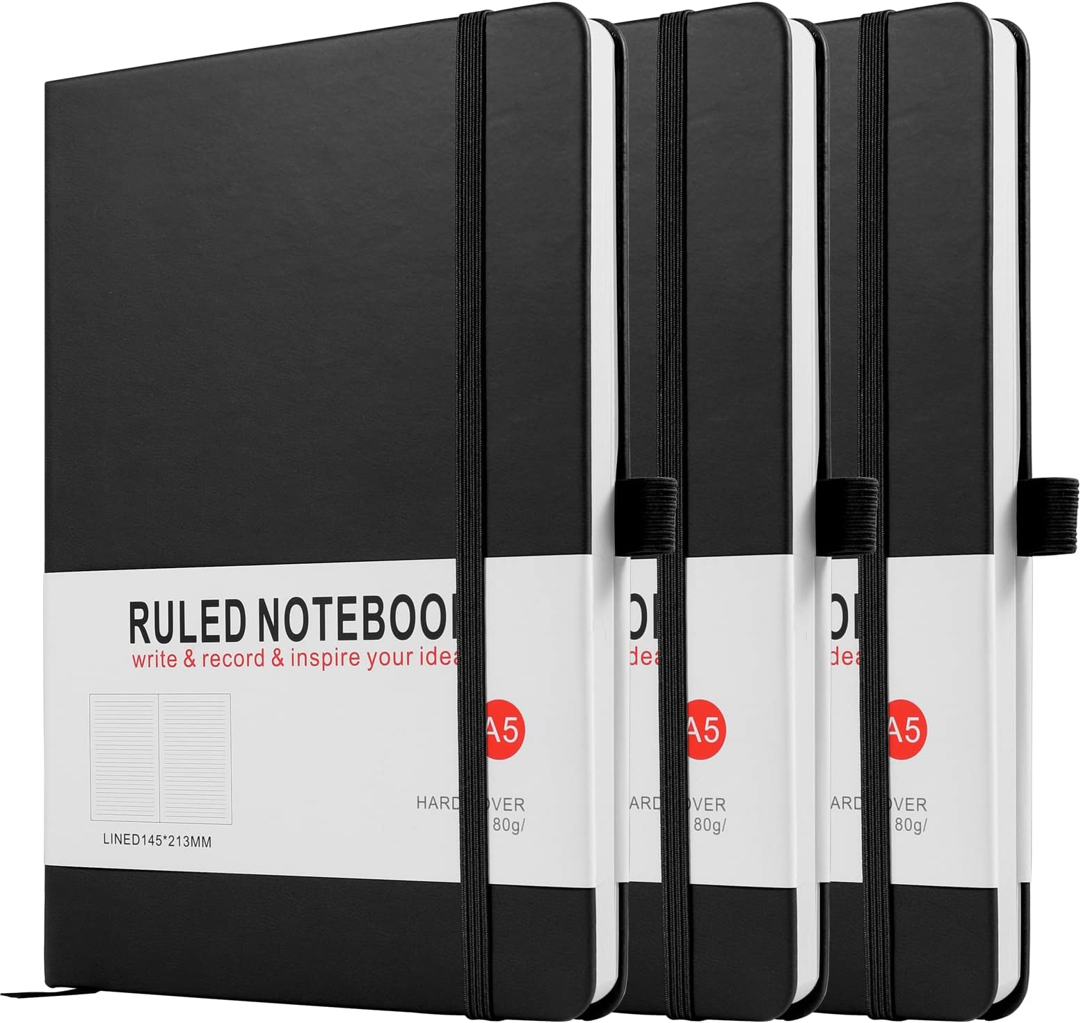 HIJYOO Notebook A5, 3 Pack Journal A5 Notebook 200 Pages 80 GSM Journal ...