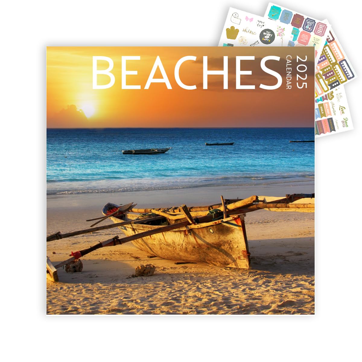 Snapklik.com : Beaches Calendar 2025 And Sticker Pack, Large 12 X 24 ...