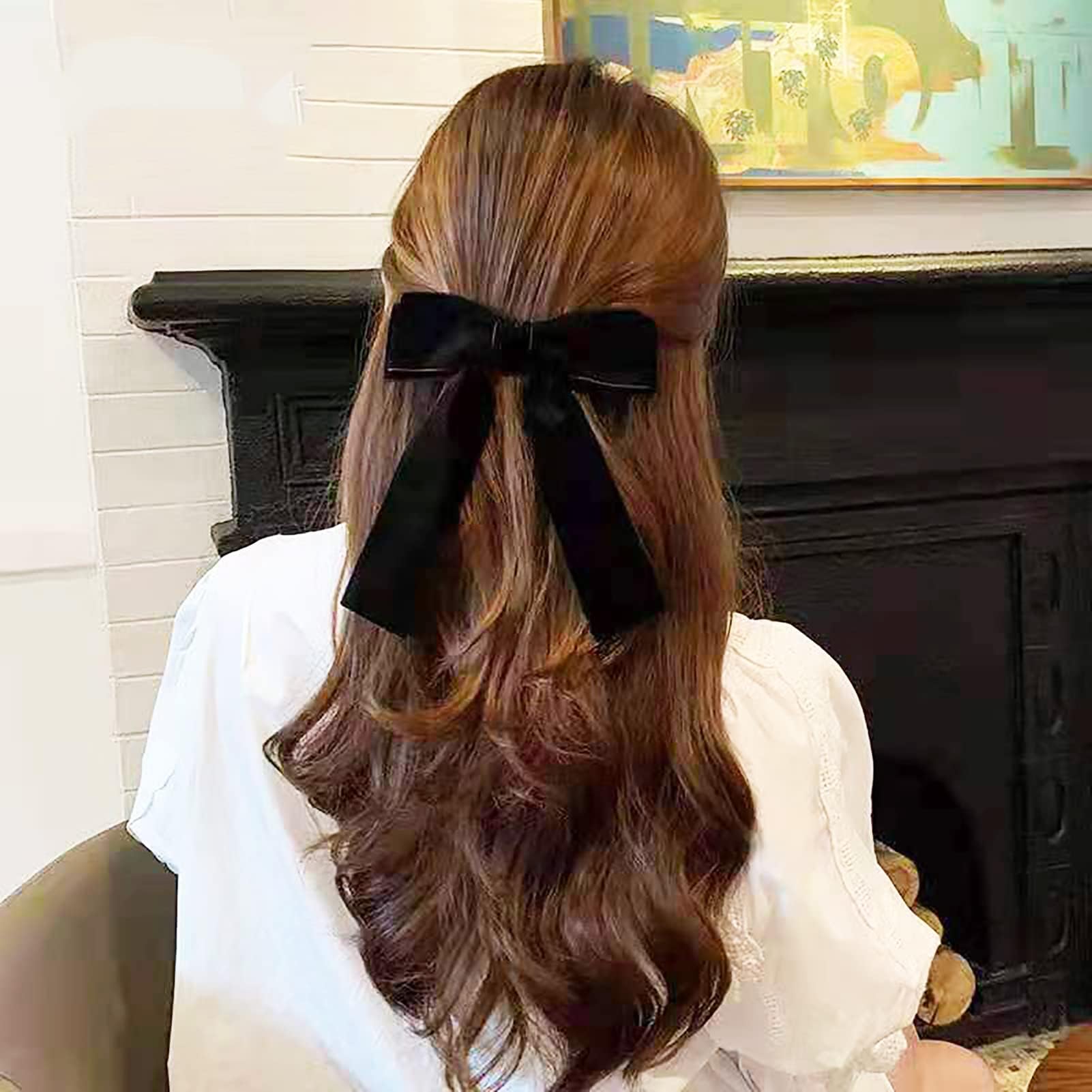 Amazon.com : 3 Pcs Bow Ribbon Hair Clip Solid Satin Clip Hair Pin Retro ...