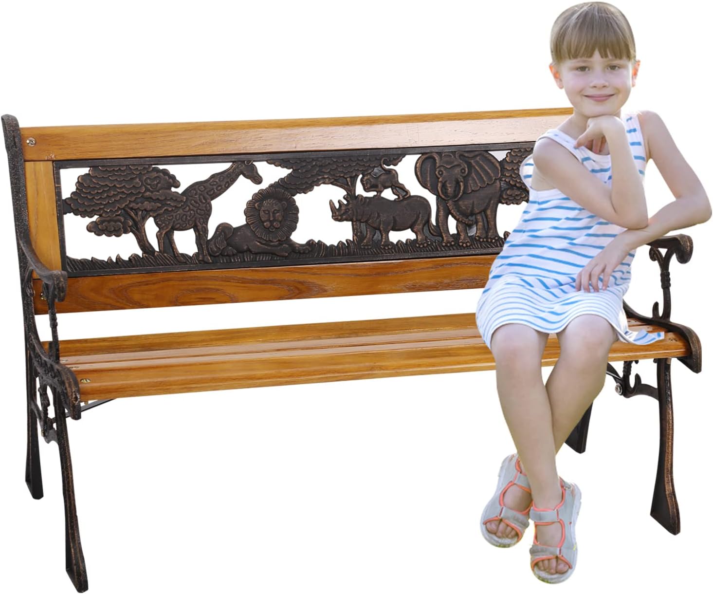Amazon.com: Outdoor Kid Bench Seating, 32.6" Kids Mini Sized Hardwood ...
