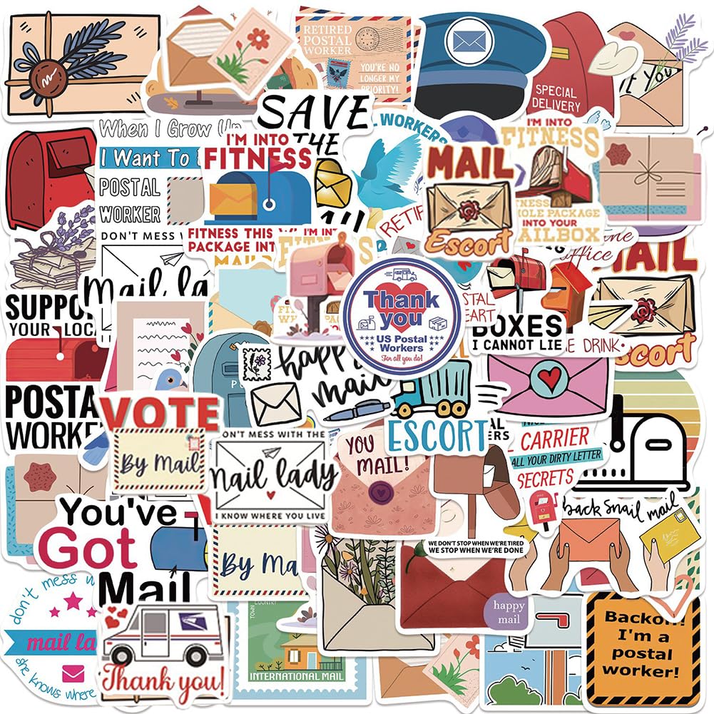 Amazon.com: Postman Stickers|50Pcs Mailman Waterproof Vinyl Stickers ...