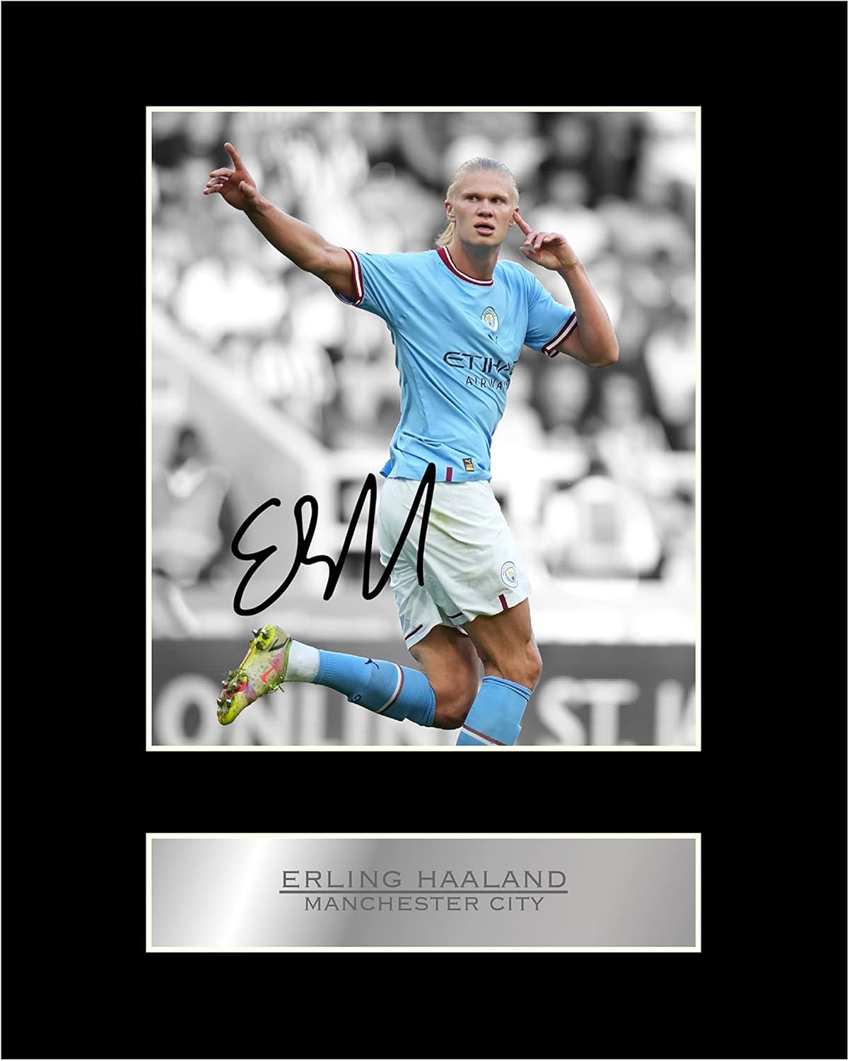 Erling Haaland Pre Printed Signature Signed Mounted Photo Display #11 ...