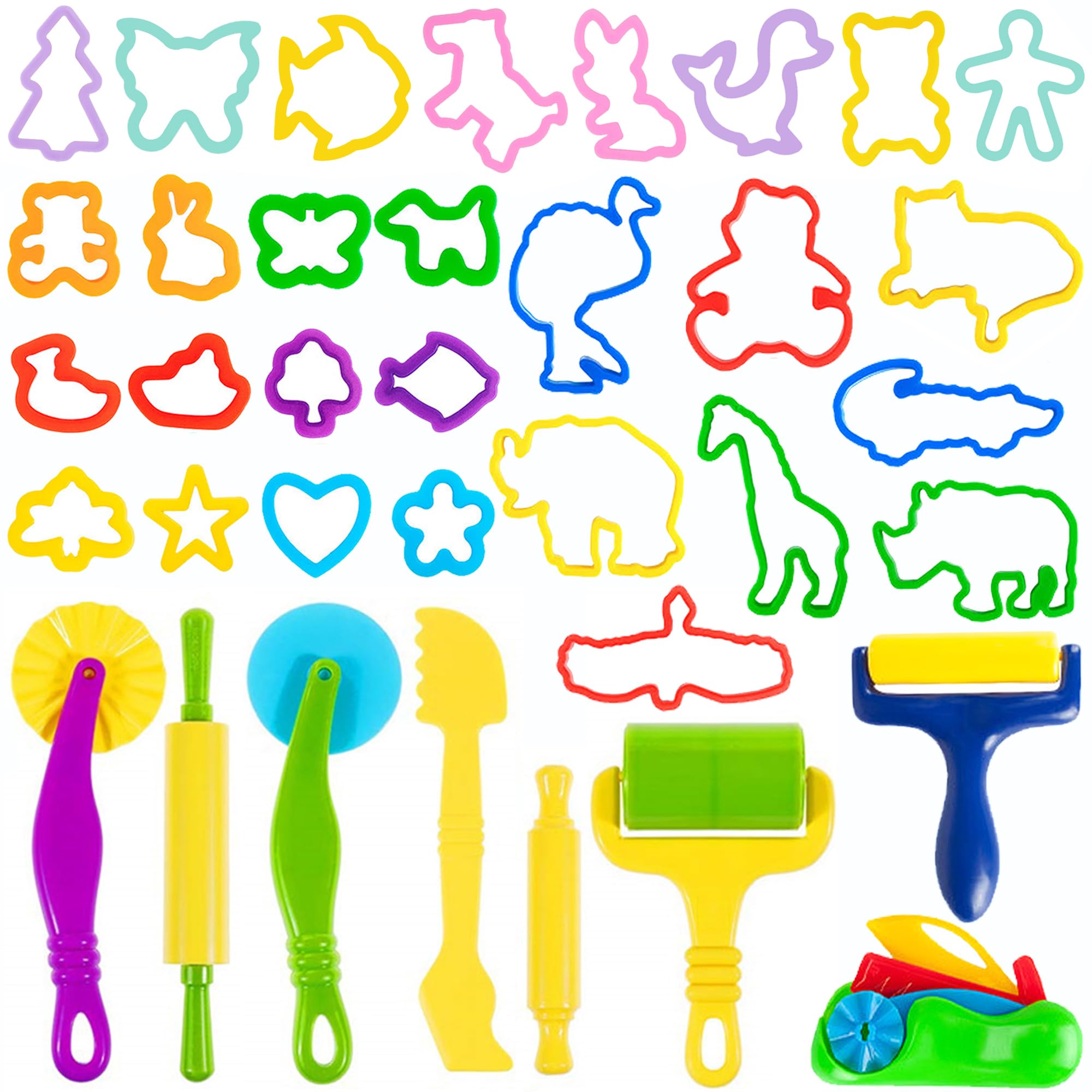 Snapklik.com : Oun Nana Dough Tools 36 PCS Playdough Tools Set For Kids
