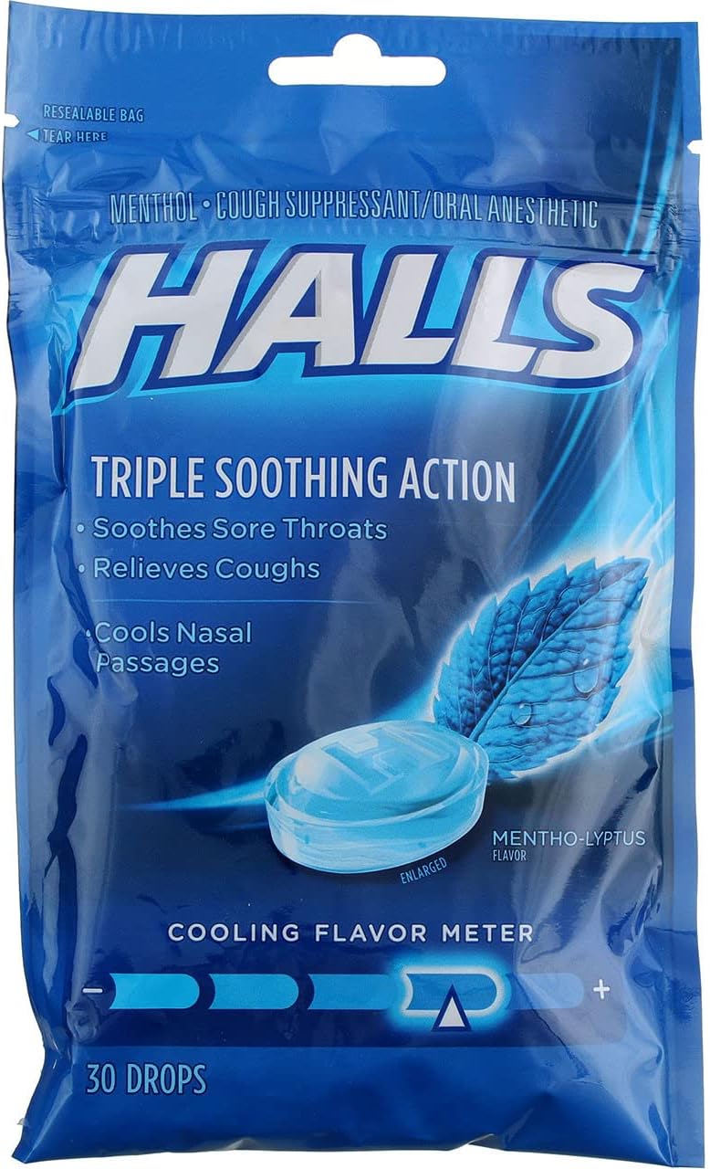Amazon.com : Halls Drops, Menthol-Lyptus, 30-Count Drops (Pack of 1 ...