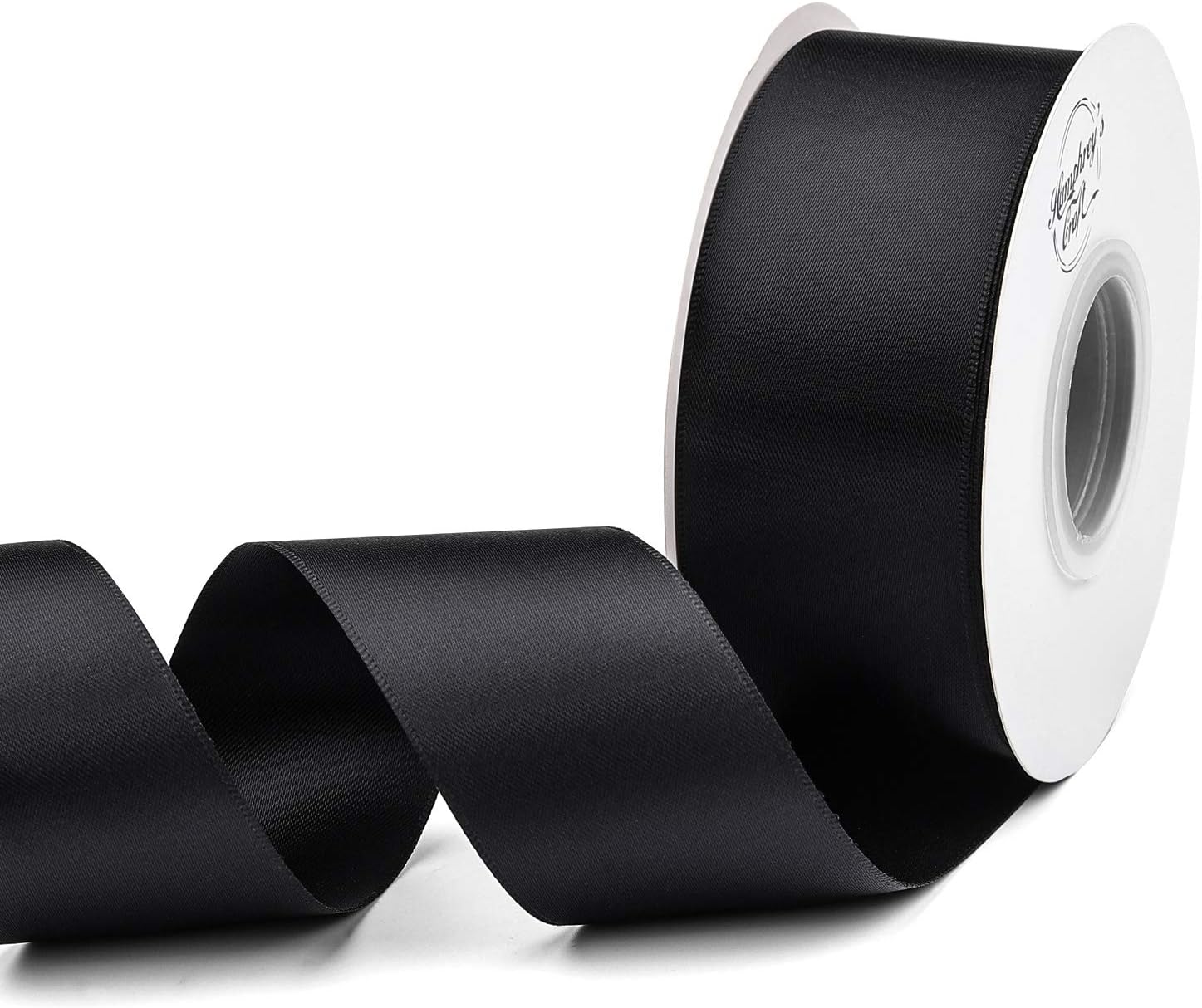 Amazon.com: 4 Rolls Black Satin Ribbon Embellishment Ribbon for Crafts ...