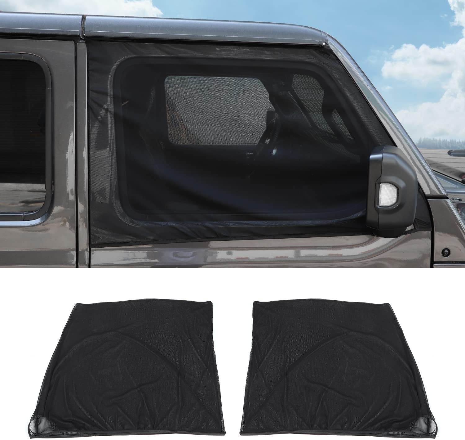 Amazon.com: Pair of Front Window Sun Shades and Breathable Mesh Side ...