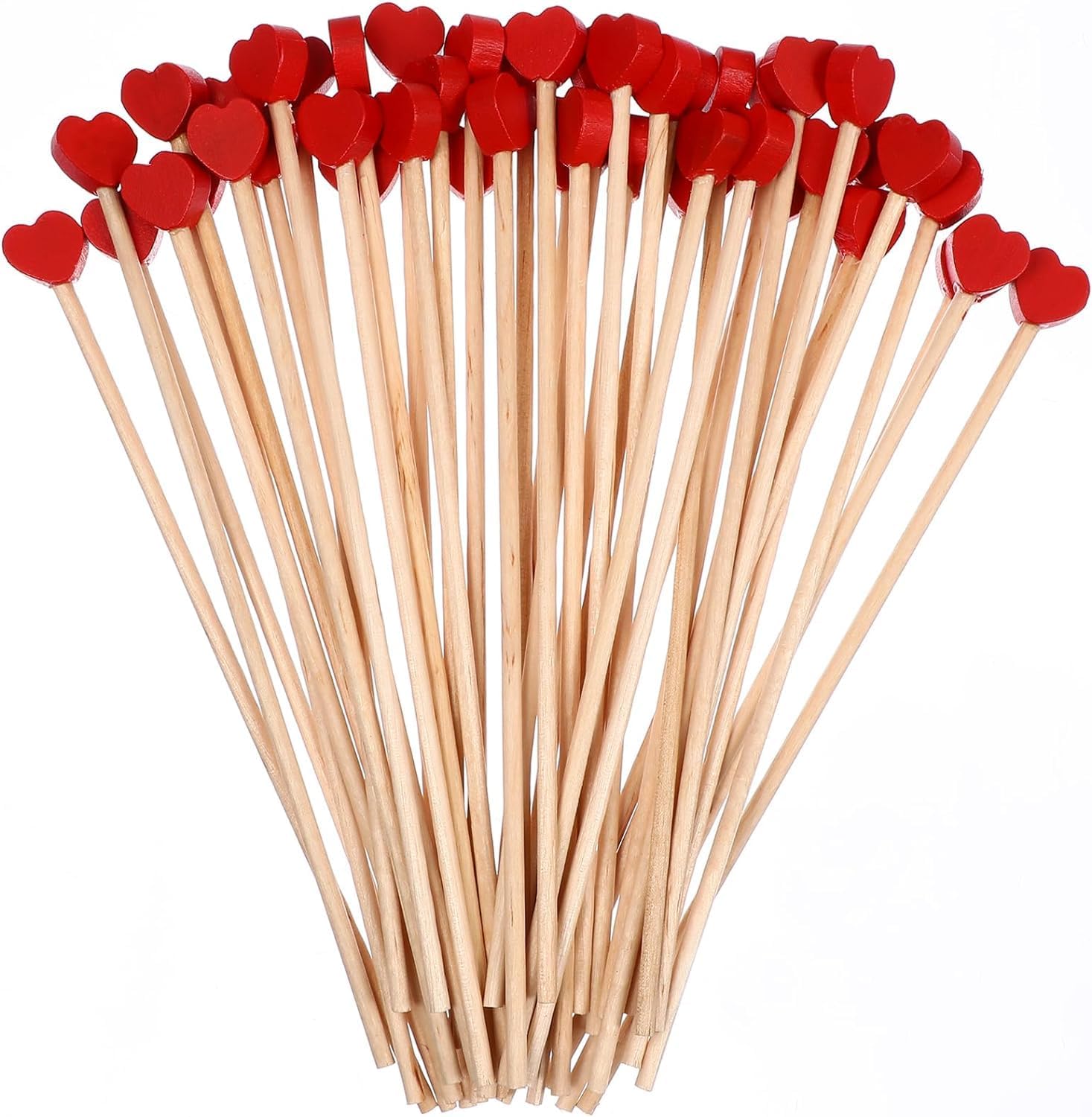 Amazon.com | 100Pcs Wooden Coffee Stir Sticks, 6 Inch Red Heart Coffee ...