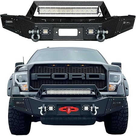 Amazon.com: Vijay Front Bumper Compatible with 2009-2014 Ford F150 (Excluding Raptor) With Winch ...