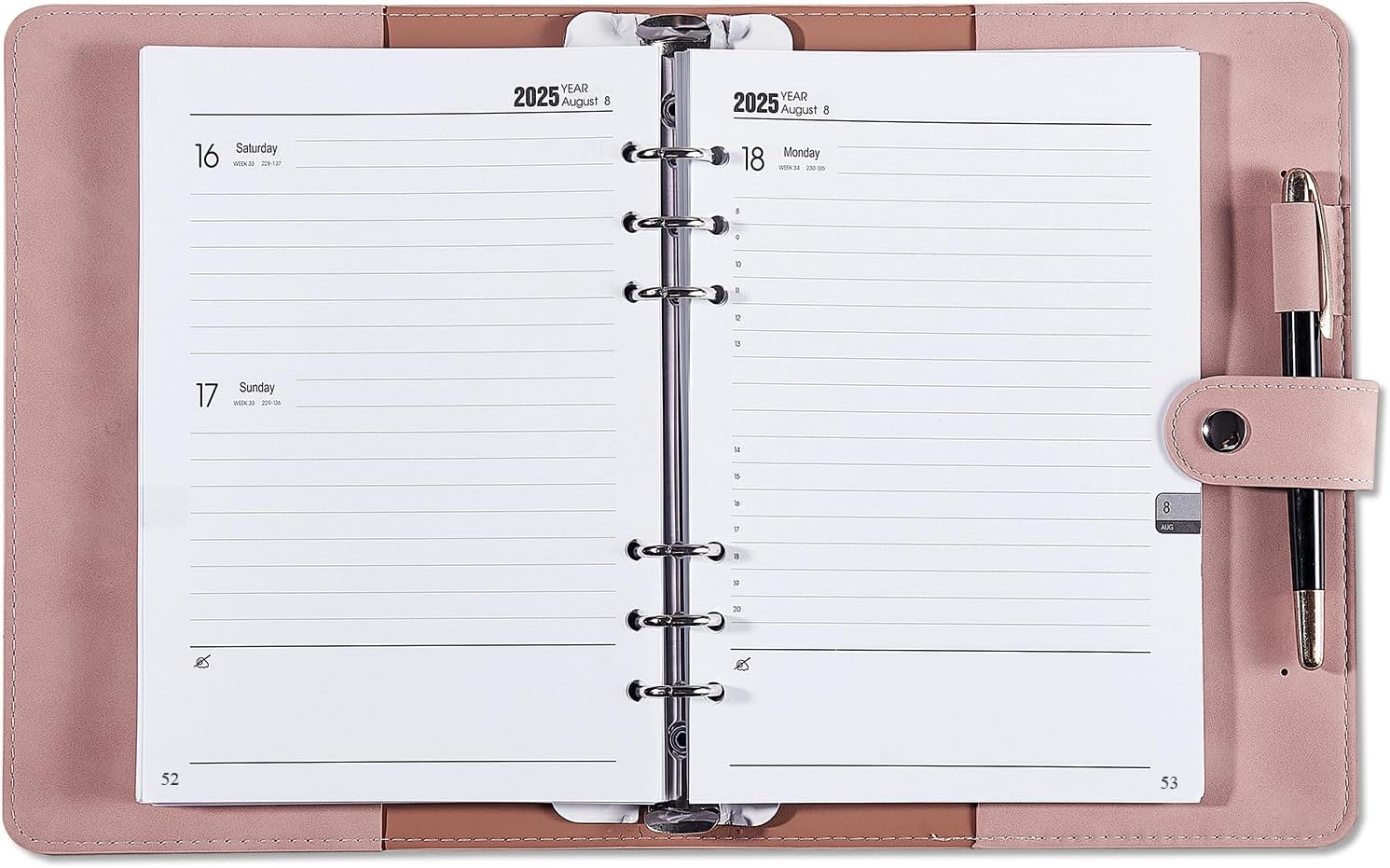 2025-2026 A5 Academic Day a Page Diary – Hardback Mid Year Planner with ...